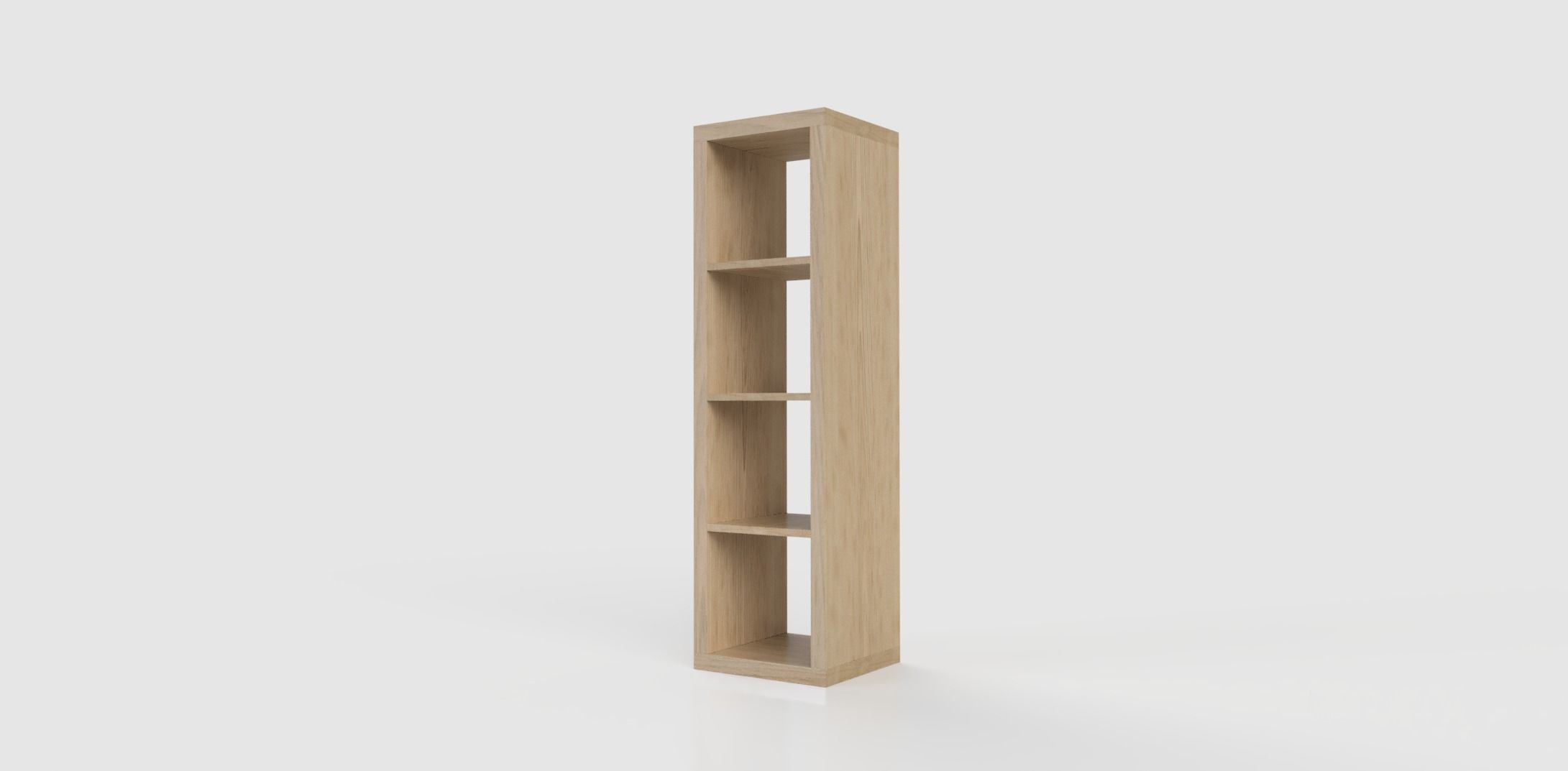 IKEA KALLAX 1x4 Shelf Unit Walnut Effect Light Grey 3D model | CGTrader