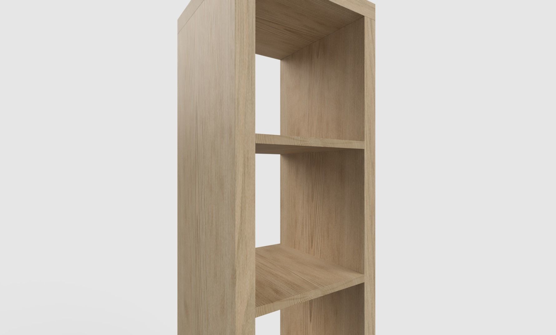 IKEA KALLAX 1x4 Shelf Unit Walnut Effect Light Grey 3D model | CGTrader