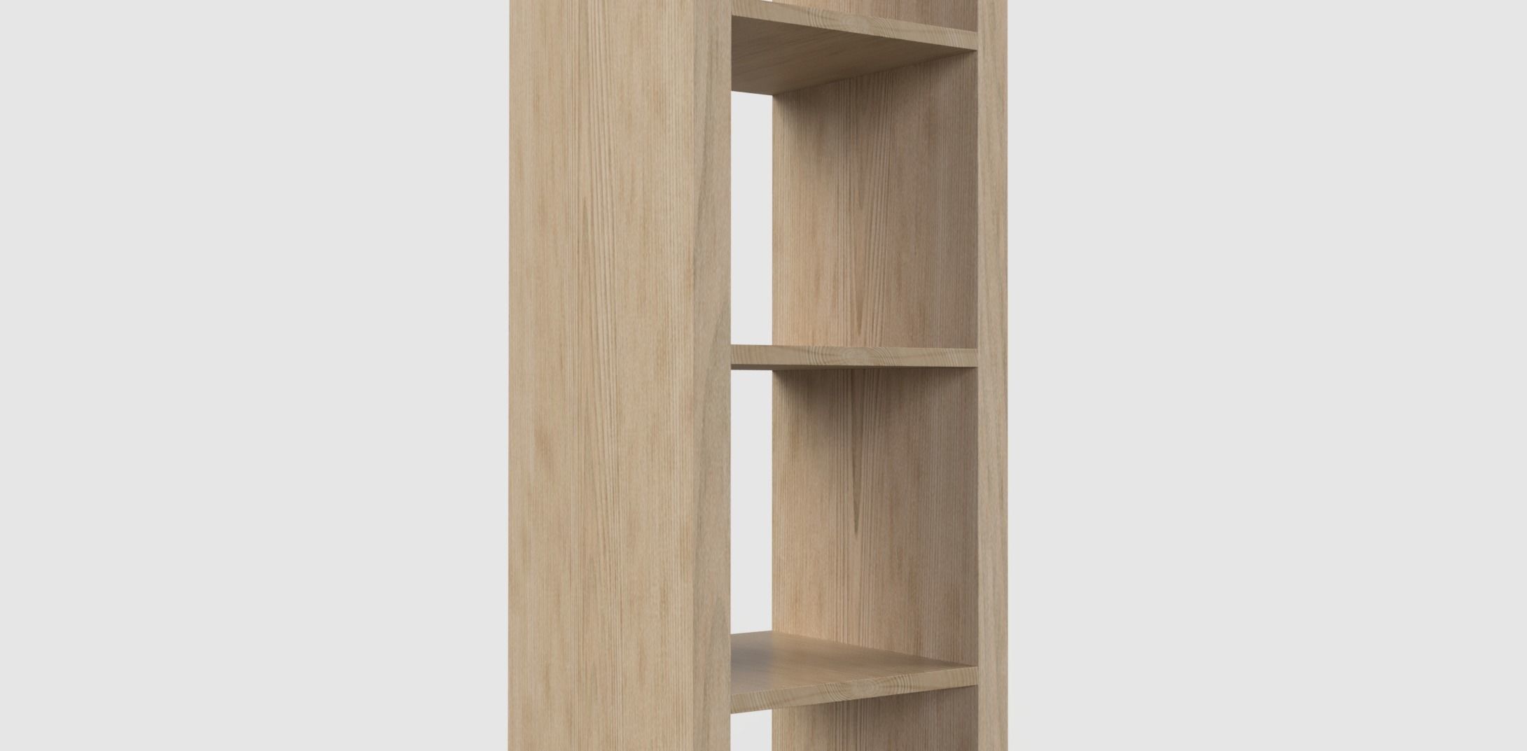 IKEA KALLAX 1x4 Shelf Unit Walnut Effect Light Grey 3D model | CGTrader