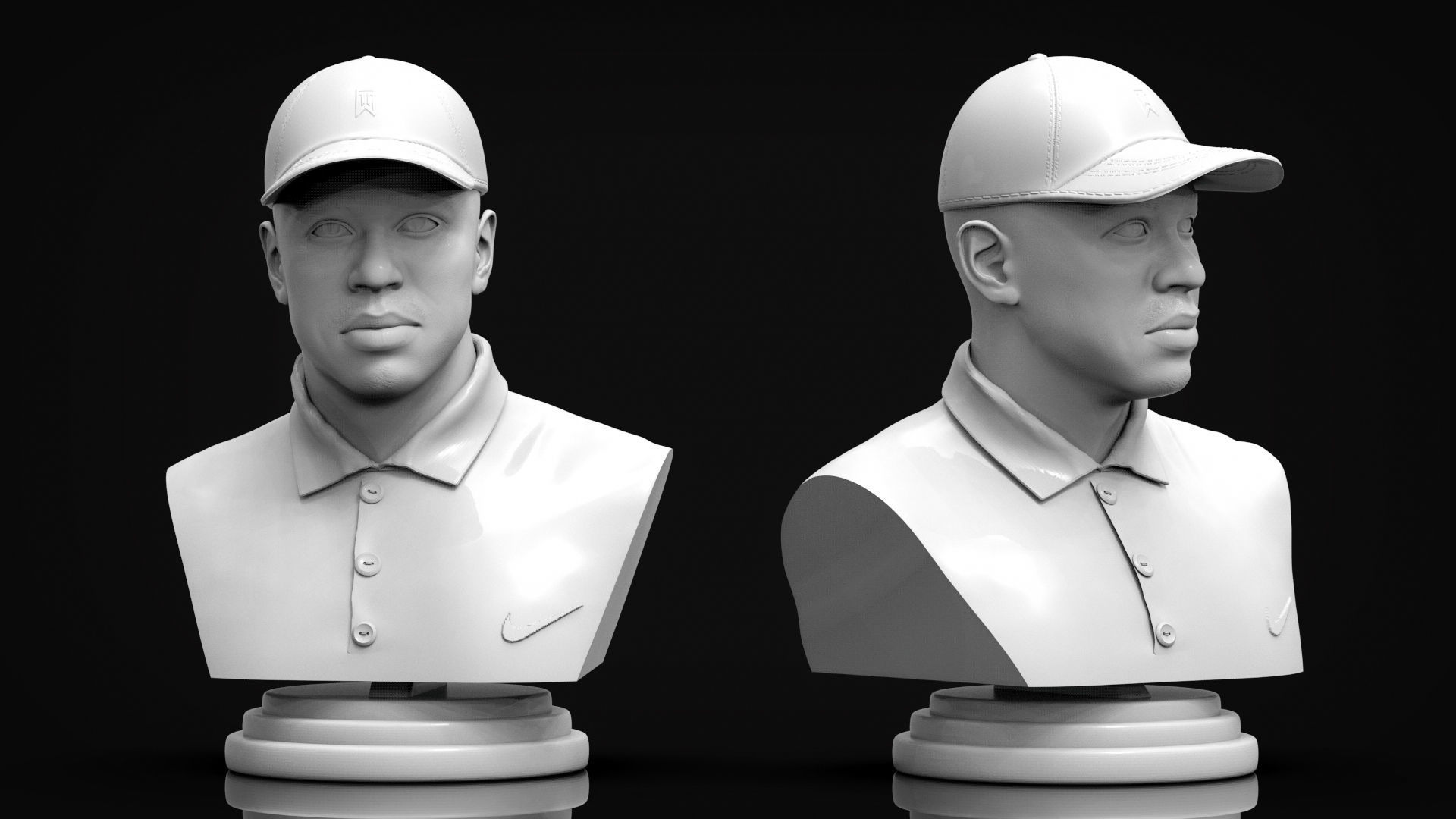 Tiger Wood 3D Printable Bust 3D model 3D printable | CGTrader