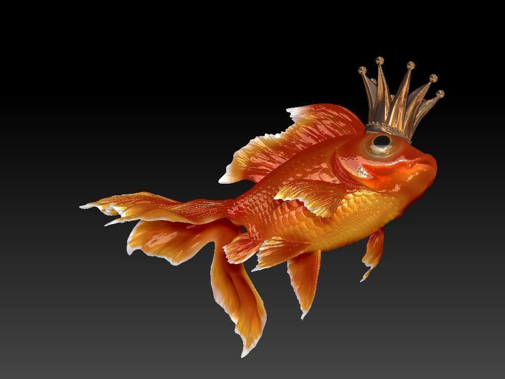 goldfish 3D model 3D printable | CGTrader