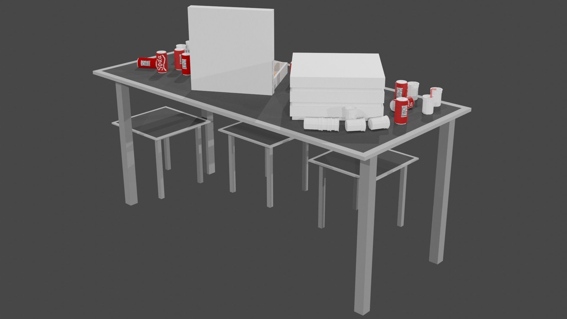 3D model Voxel Pizza Party Table MagicaVoxel Pack VR / AR / low-poly ...