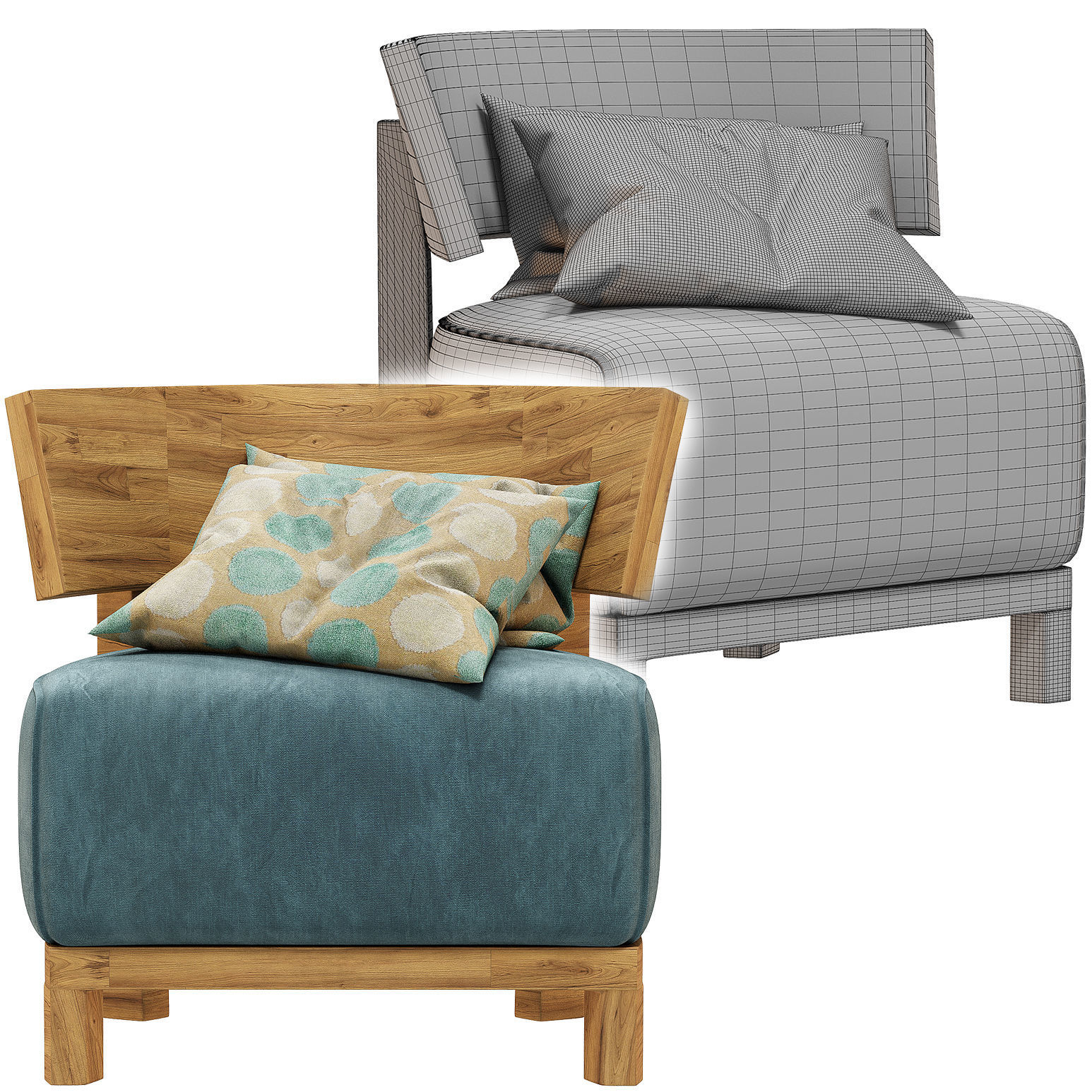 Flexform Thomas Armchair 3D model | CGTrader