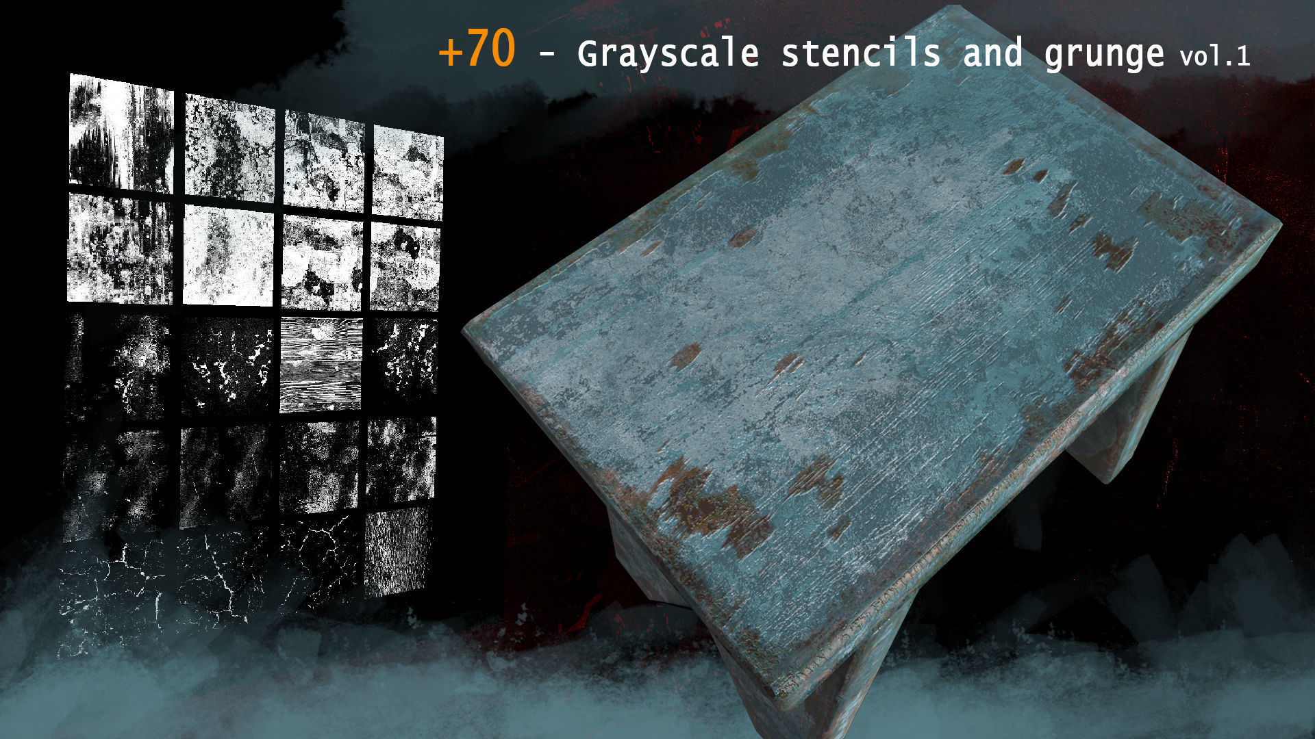 70 Grayscale stencils and grunge vol1 Texture | CGTrader
