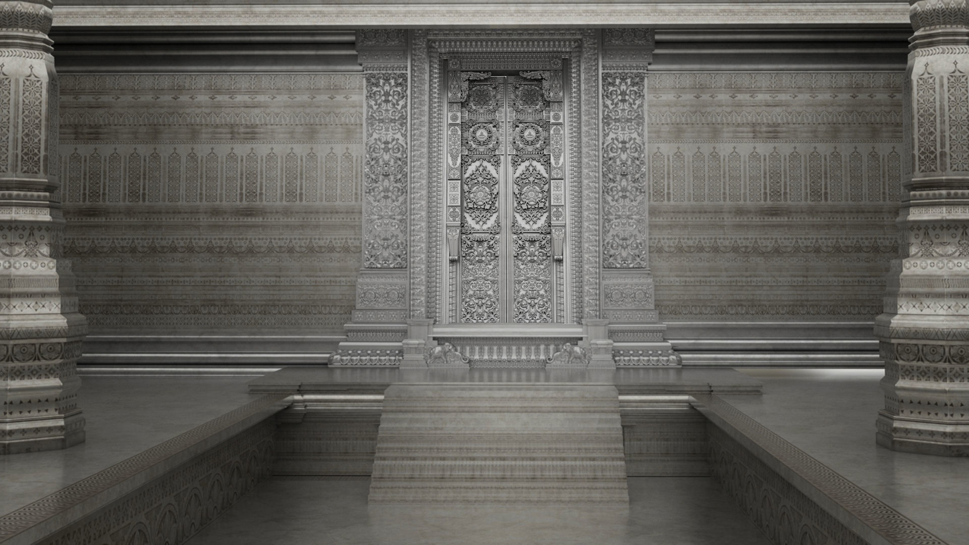 temple interior 3d model 3D model | CGTrader