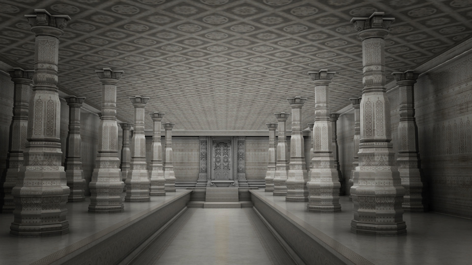 temple interior 3d model 3D model | CGTrader