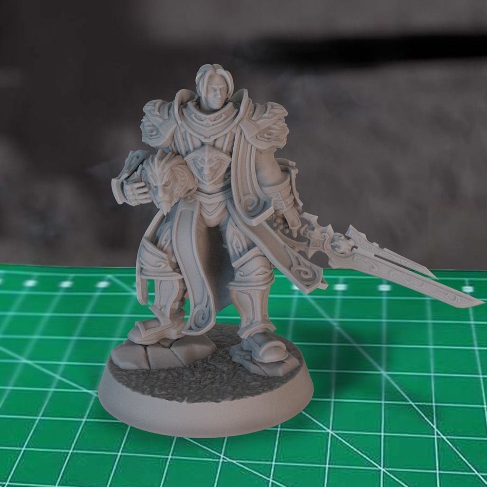 Anduin statue of knight holding sword free 3D model 3D printable | CGTrader