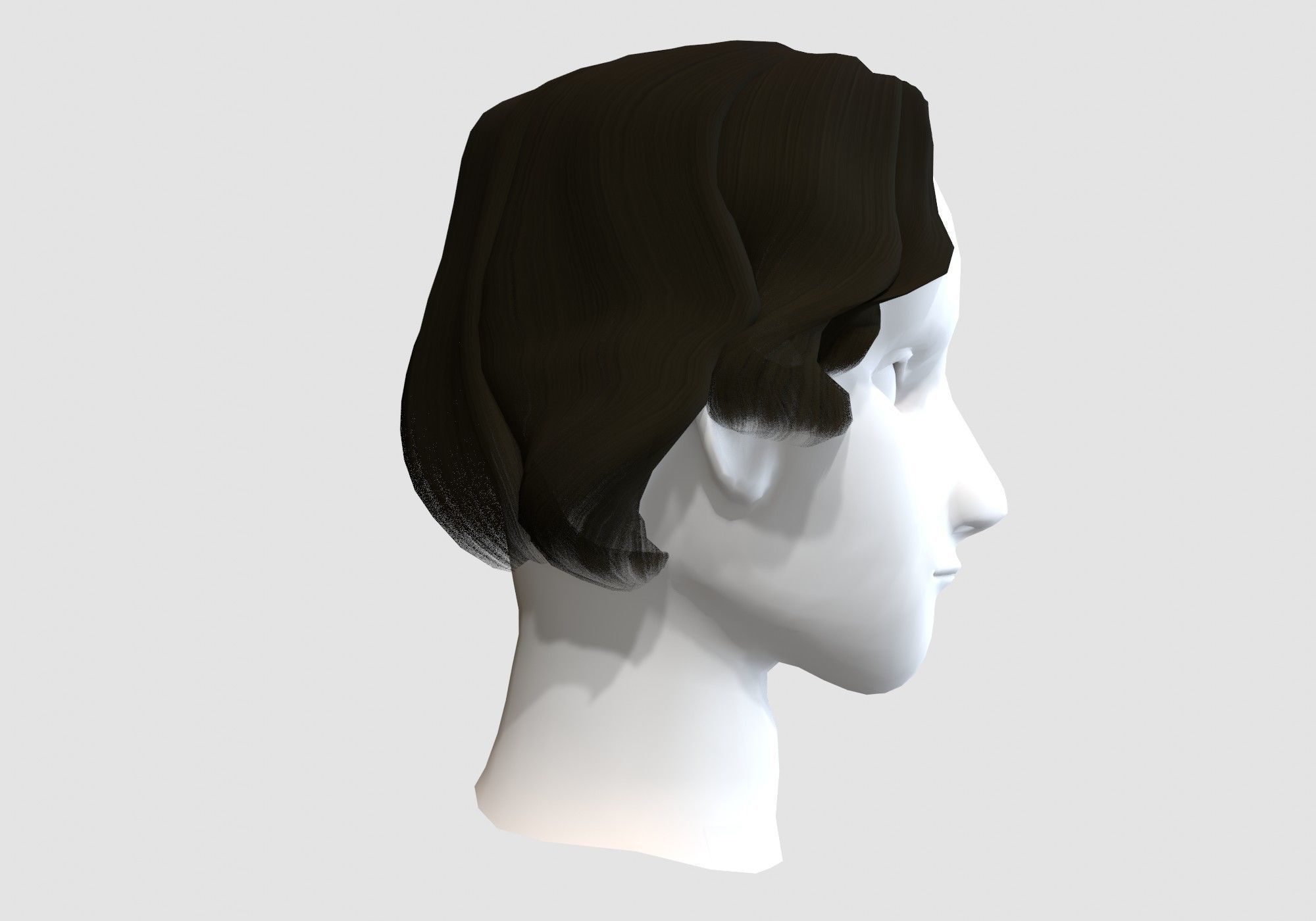 wavy cartoon hairstyle 3D model | CGTrader