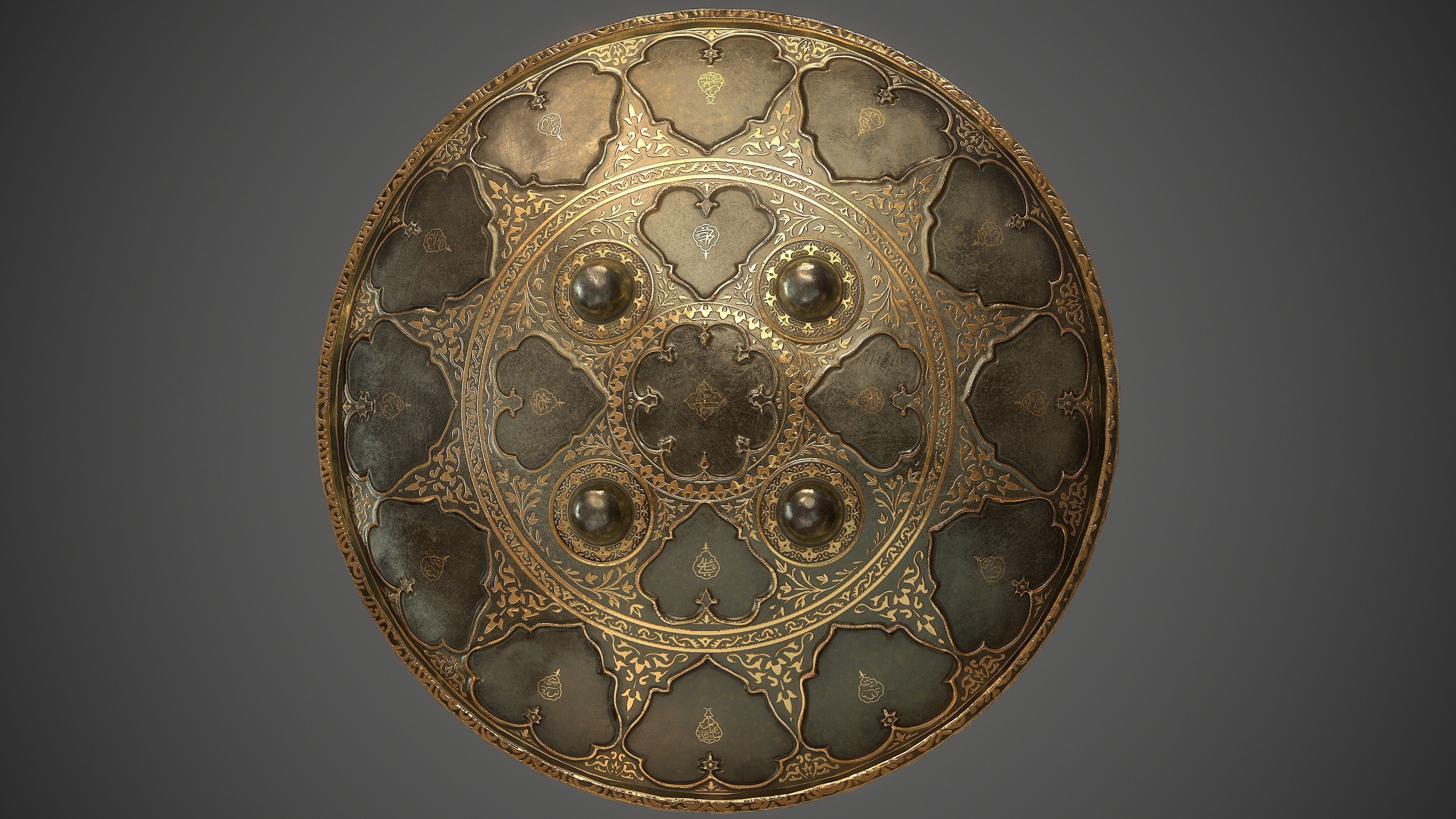 3D model Indian style Dhal Shield - Low Poly VR / AR / low-poly | CGTrader