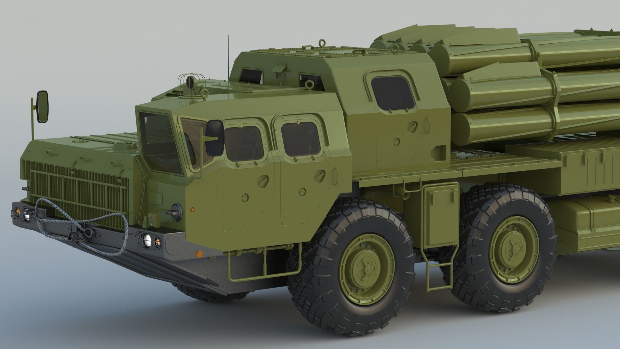 BM 30 Smerch Rocket Launcher Camouflage 3D model | CGTrader
