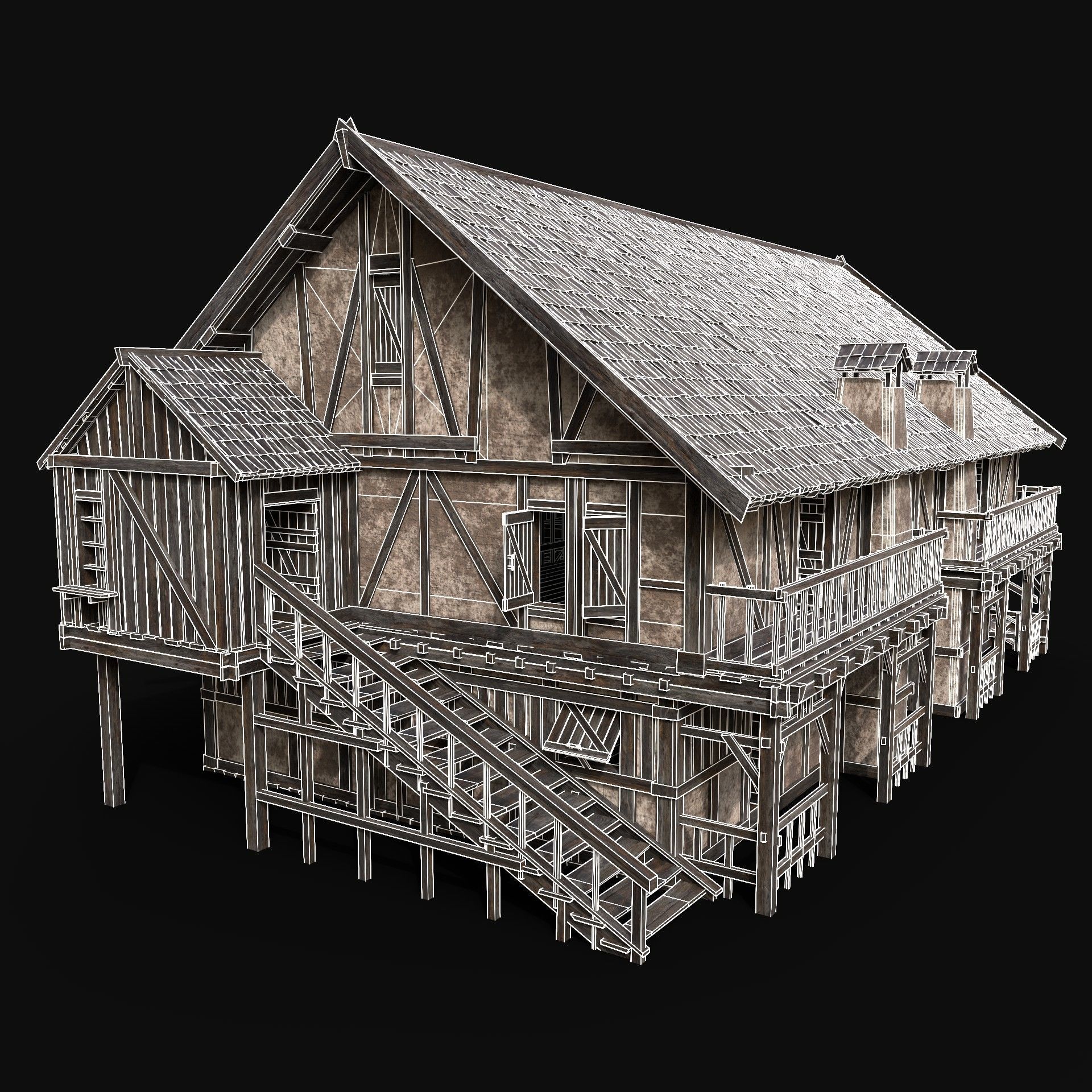 MEDIEVAL INDUSTRIAL HOUSE TAVERN INN VILLAGE FARM HUT COLLECTION VR ...