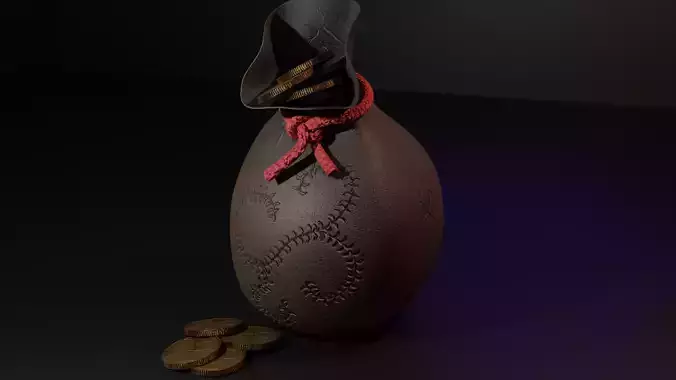 bag of coins 3D model | CGTrader