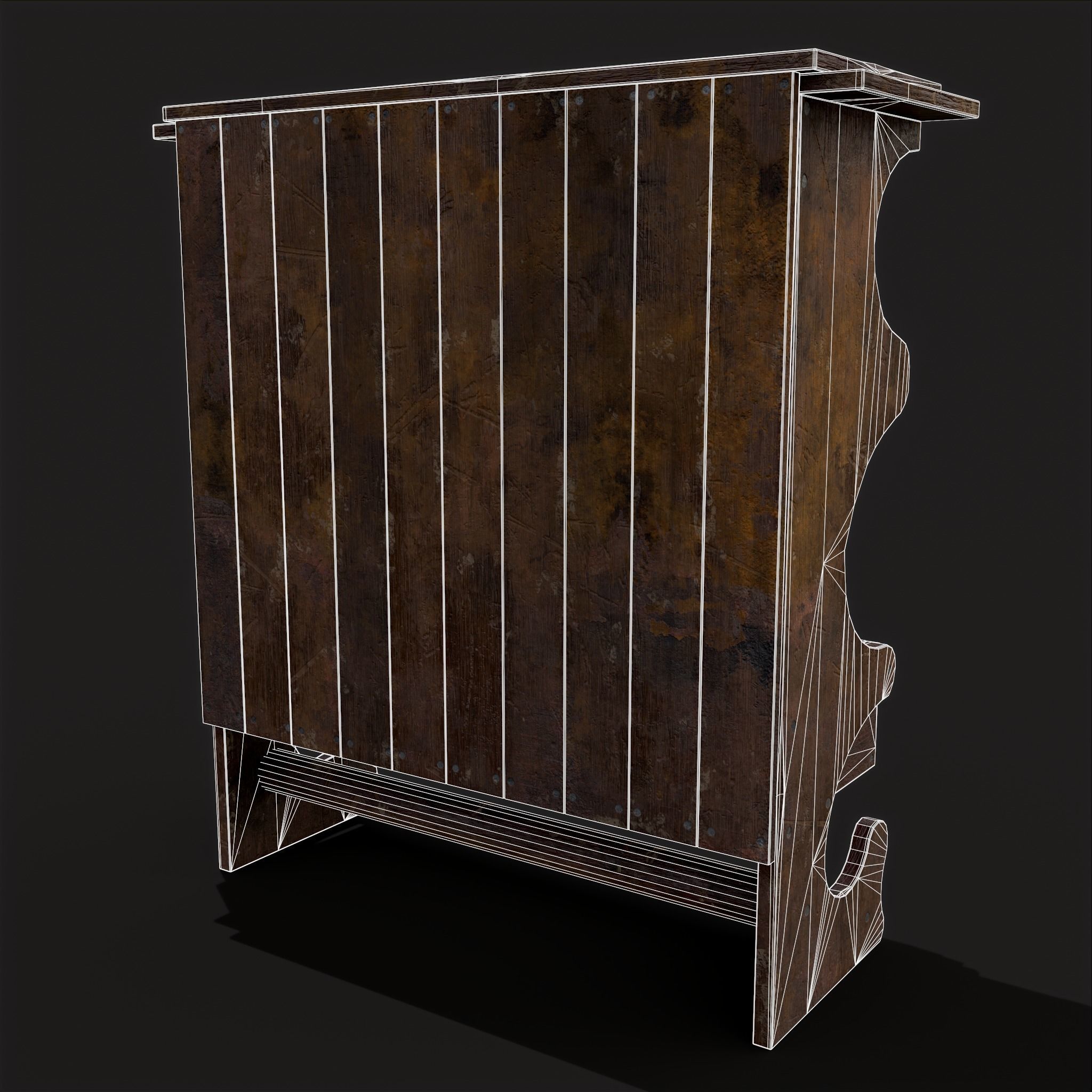 3D model Rustic Hanging Shelf with Drawers VR / AR / low-poly | CGTrader