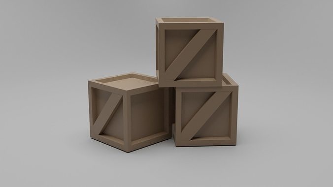 Wooden Crate Low-poly 3D model free VR / AR / low-poly 3D model | CGTrader