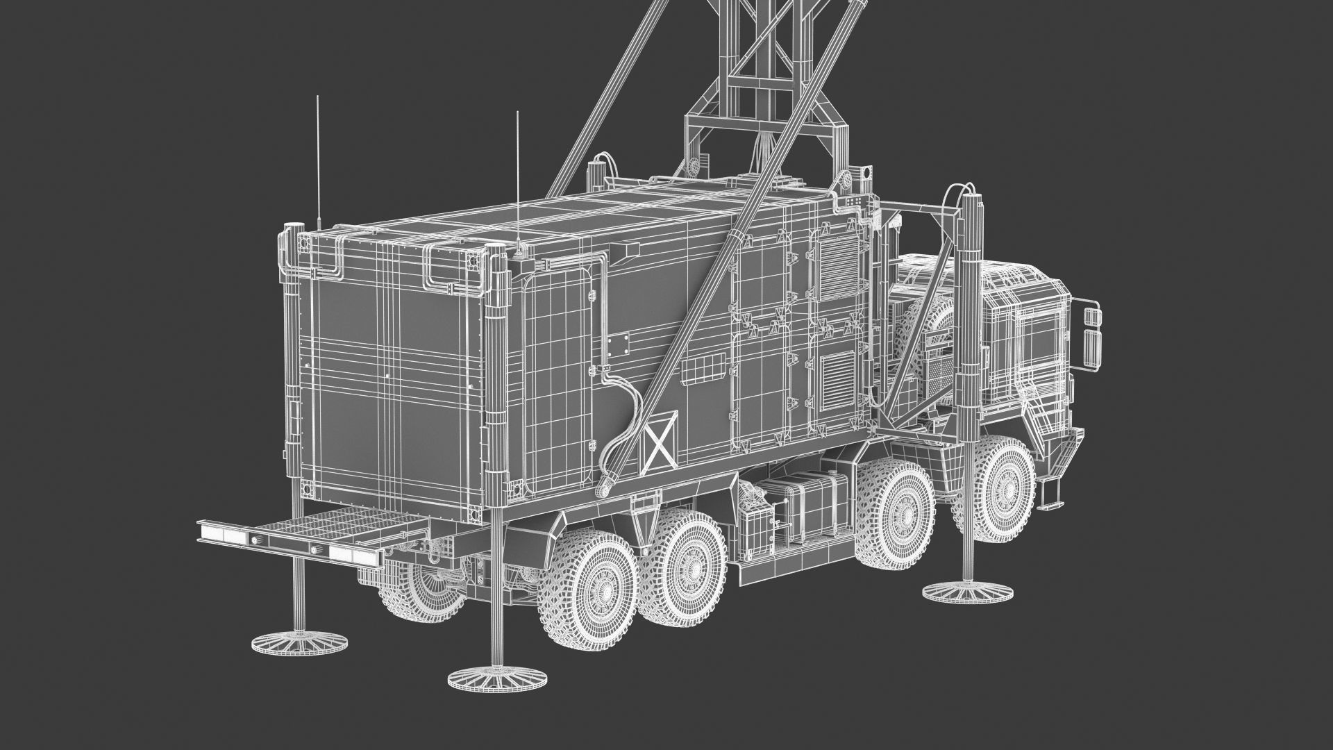 Mobile Tracking Radar Truck 3D model | CGTrader