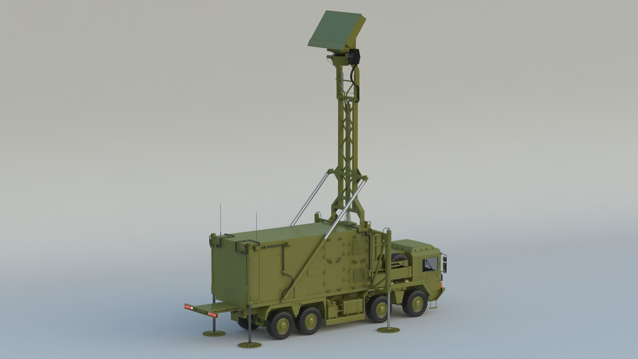 Mobile Tracking Radar Truck 3D model | CGTrader