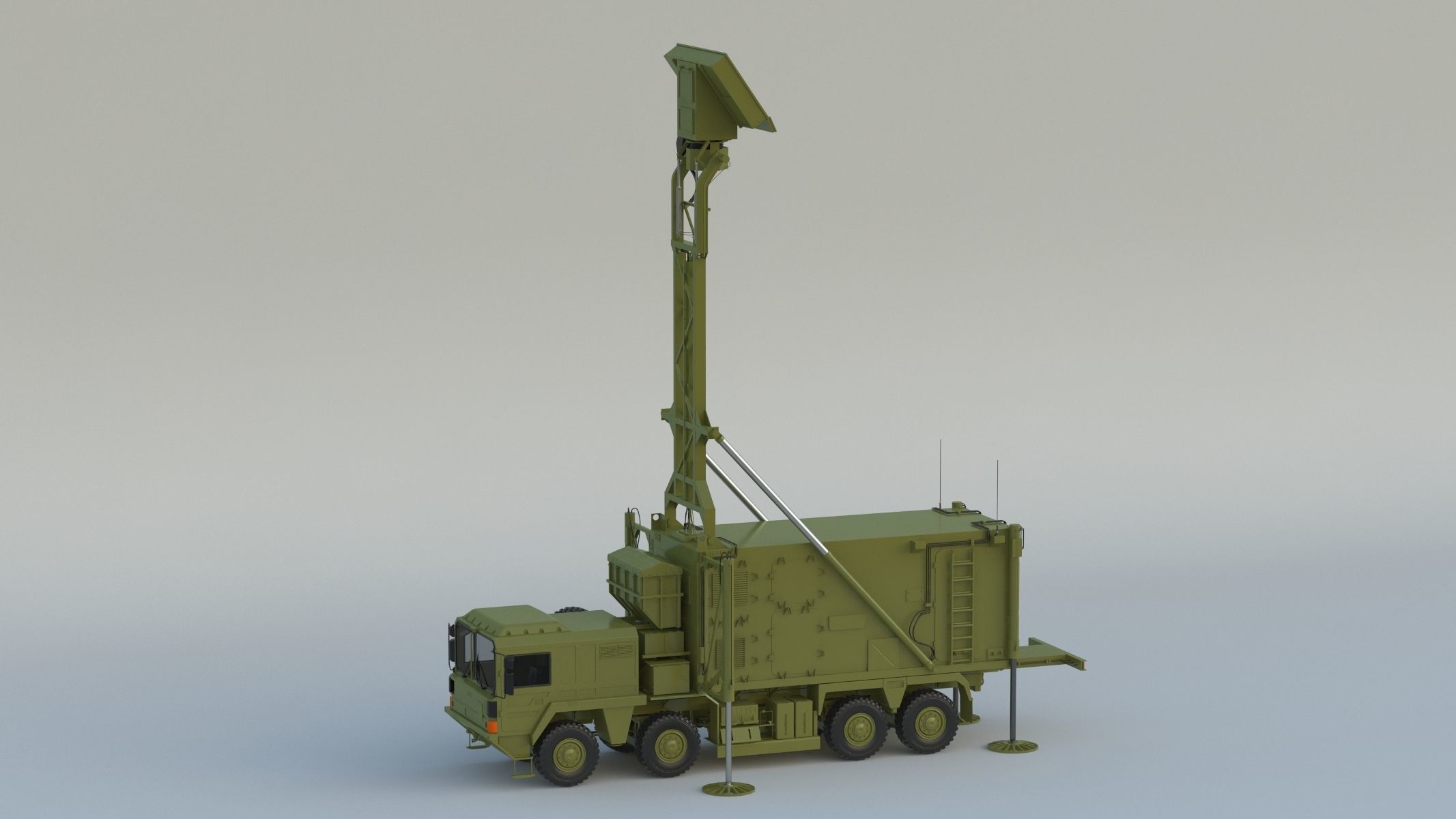 Mobile Tracking Radar Truck 3D model | CGTrader