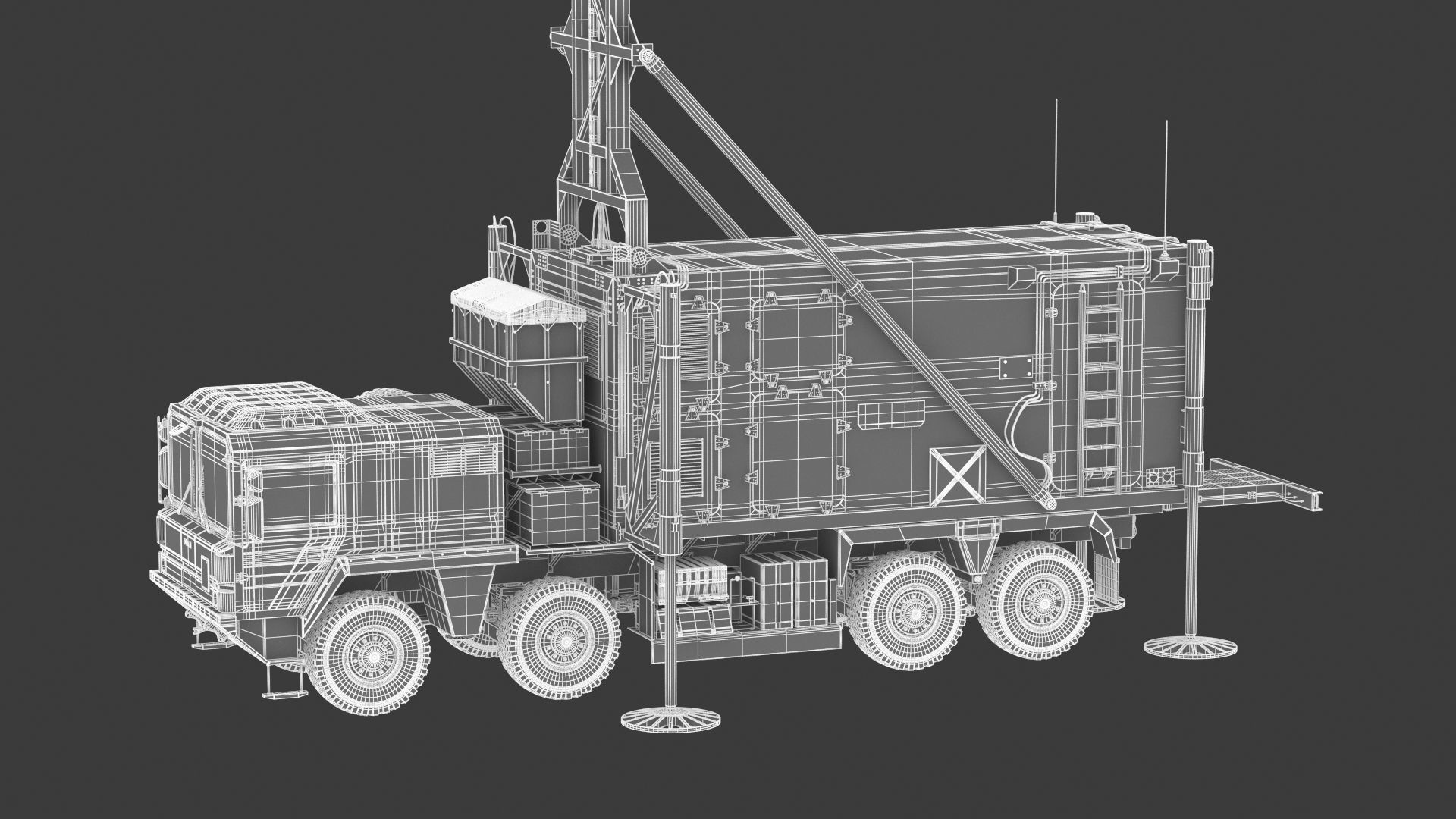 Mobile Tracking Radar Truck 3D model | CGTrader