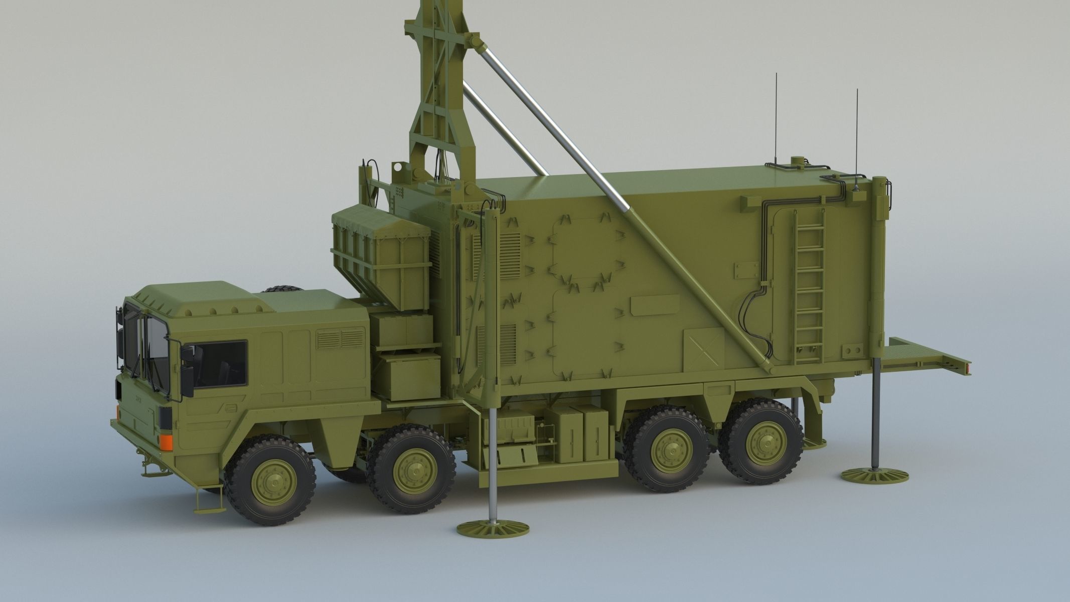 Mobile Tracking Radar Truck 3D model | CGTrader