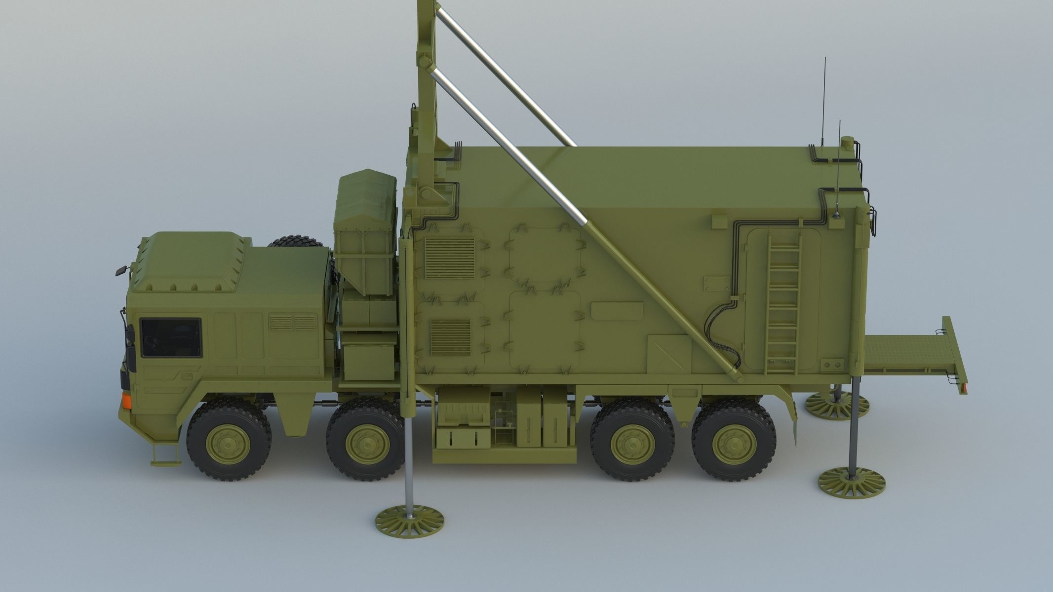 Mobile Tracking Radar Truck 3D model | CGTrader