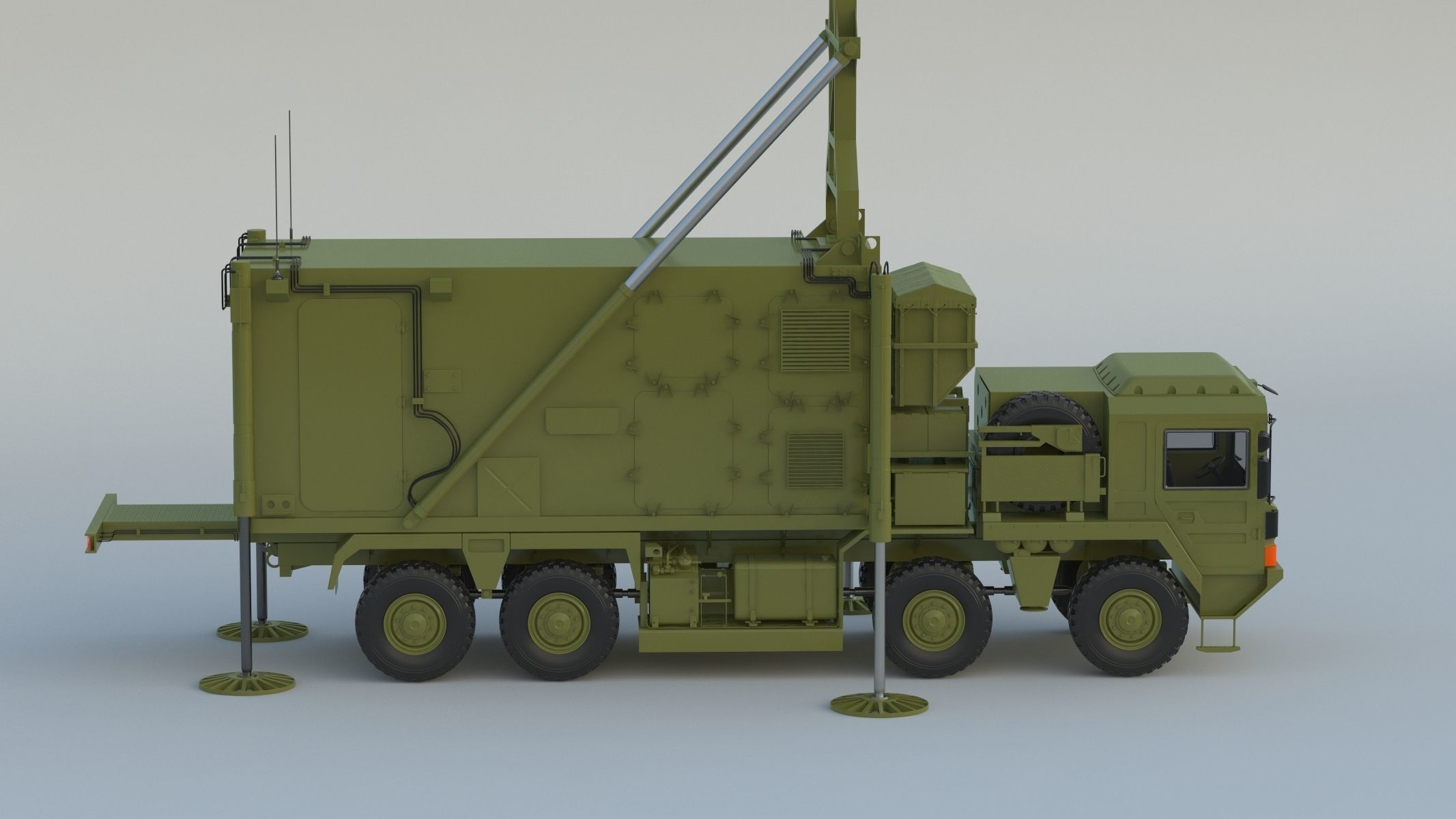 Mobile Tracking Radar Truck 3D model | CGTrader