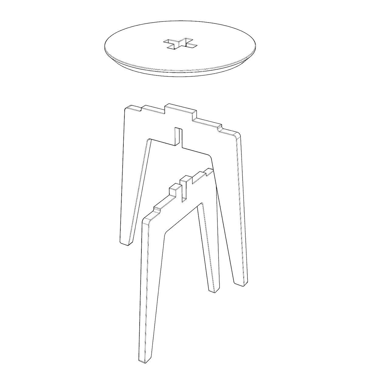 Laser cut stool free 3D model | CGTrader