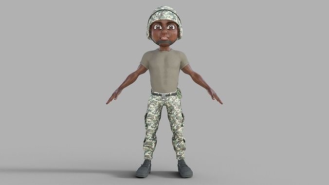 3D Cartoon Soldier 3D model rigged | CGTrader