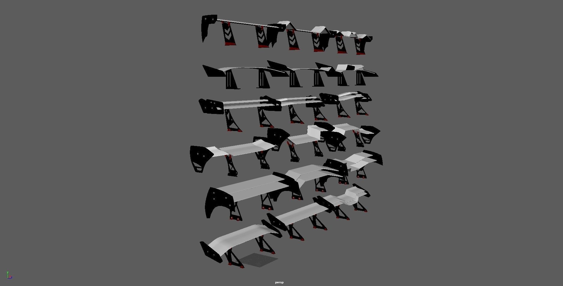 3D model Car Spoiler Pack Modern Sport Car Spoiler VR / AR / low-poly ...