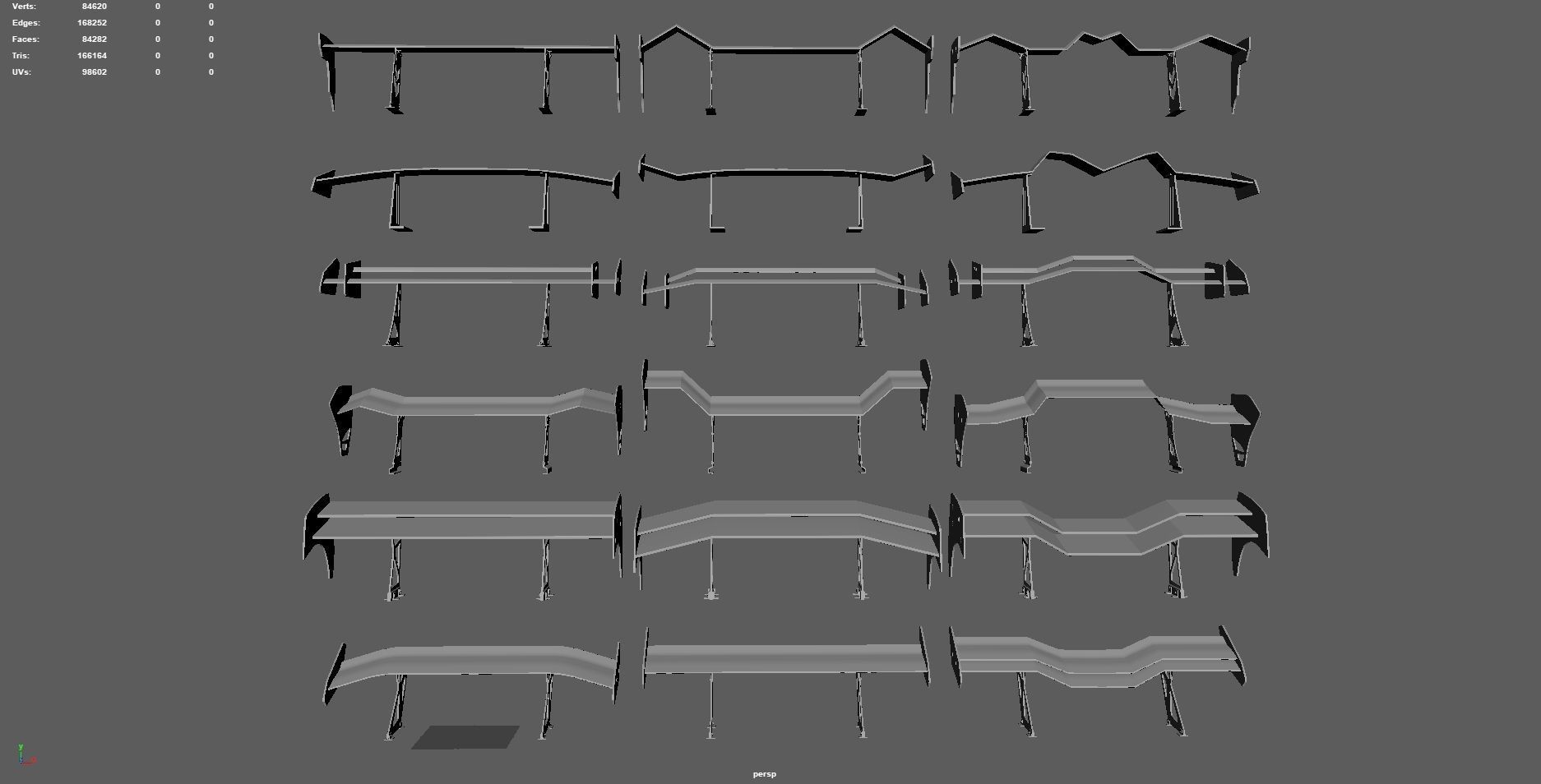 3D model Car Spoiler Pack Modern Sport Car Spoiler VR / AR / low-poly ...