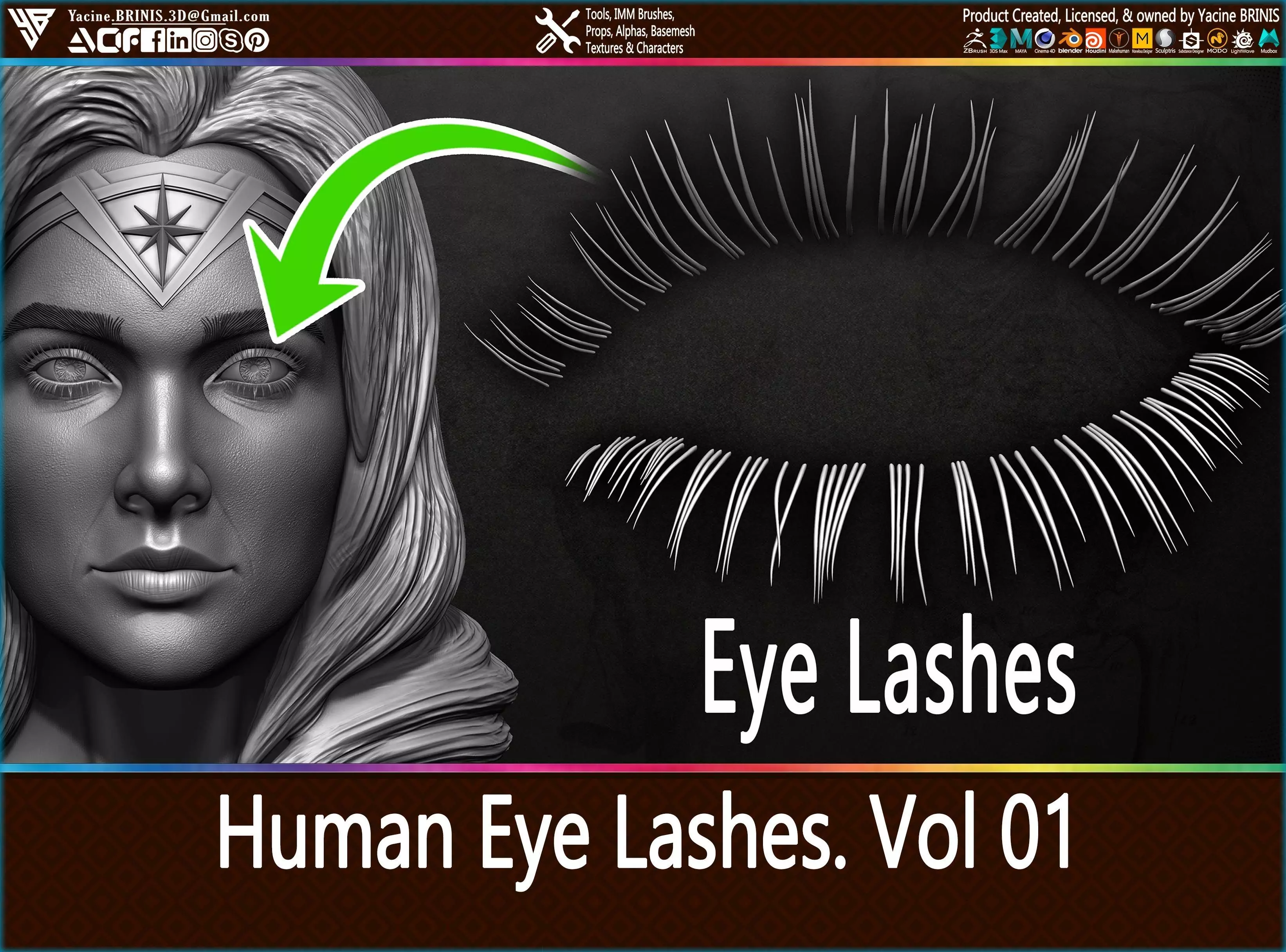 3D model Human Eye Lashes Vol 01 VR / AR / low-poly | CGTrader