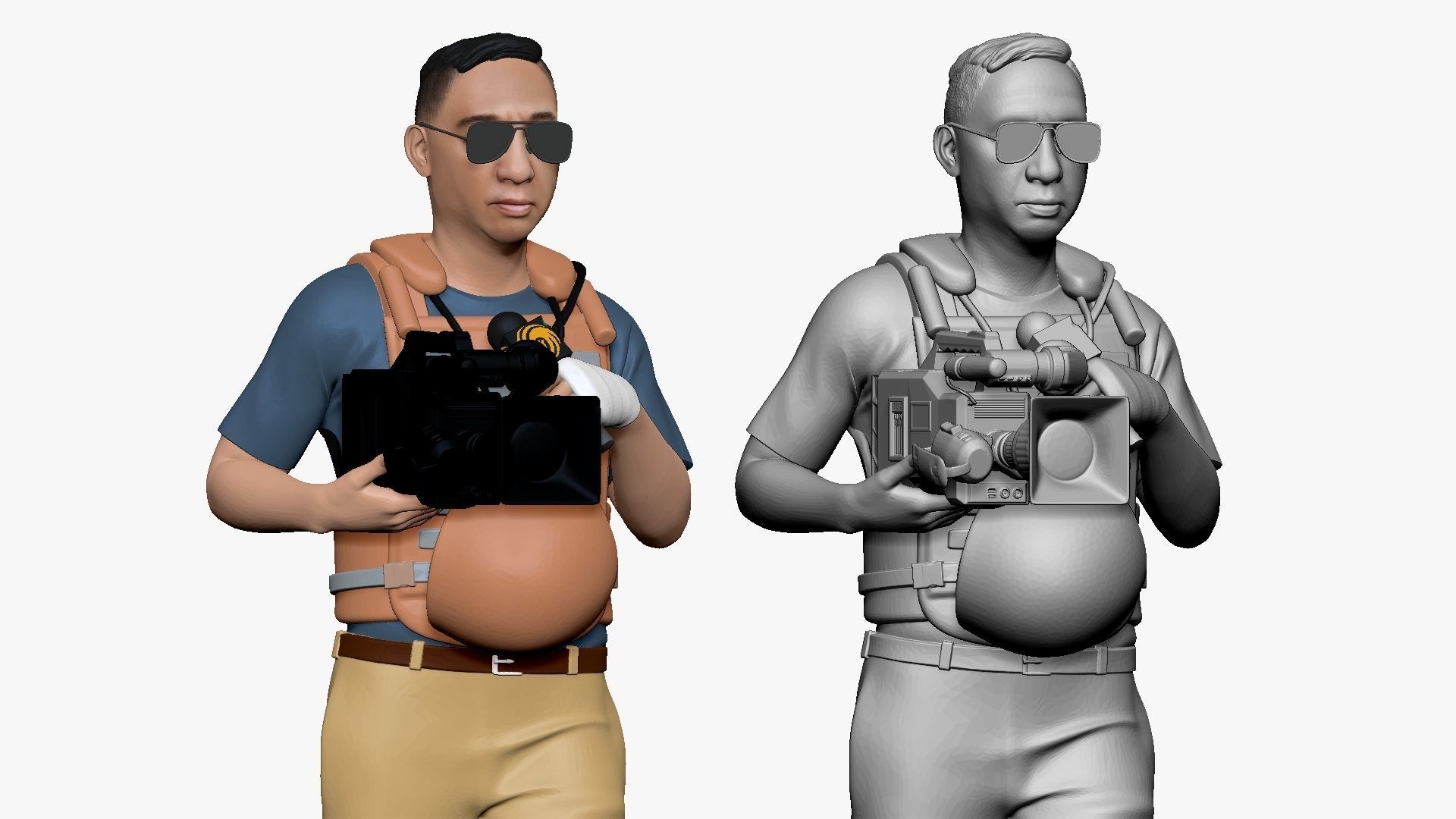001123 cameraman in armor 3d print ready 3D model 3D printable | CGTrader