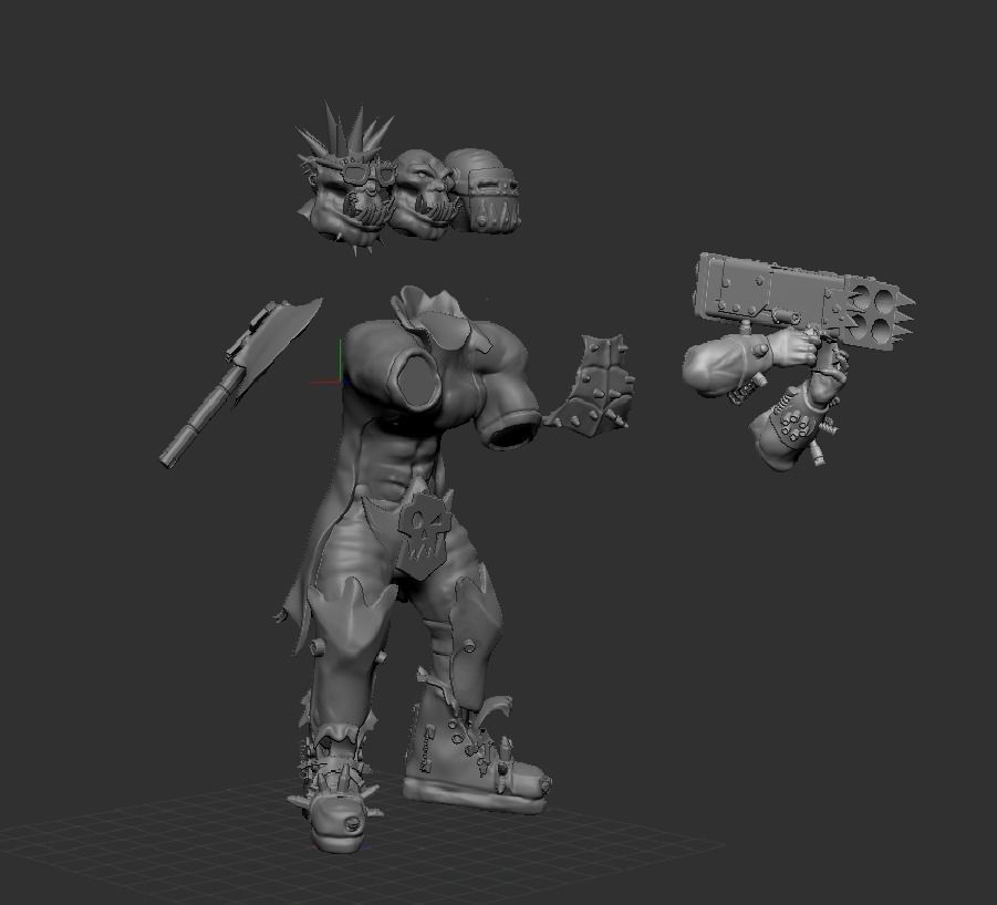 Orc-Punck with rocket launcher 3D model 3D printable | CGTrader