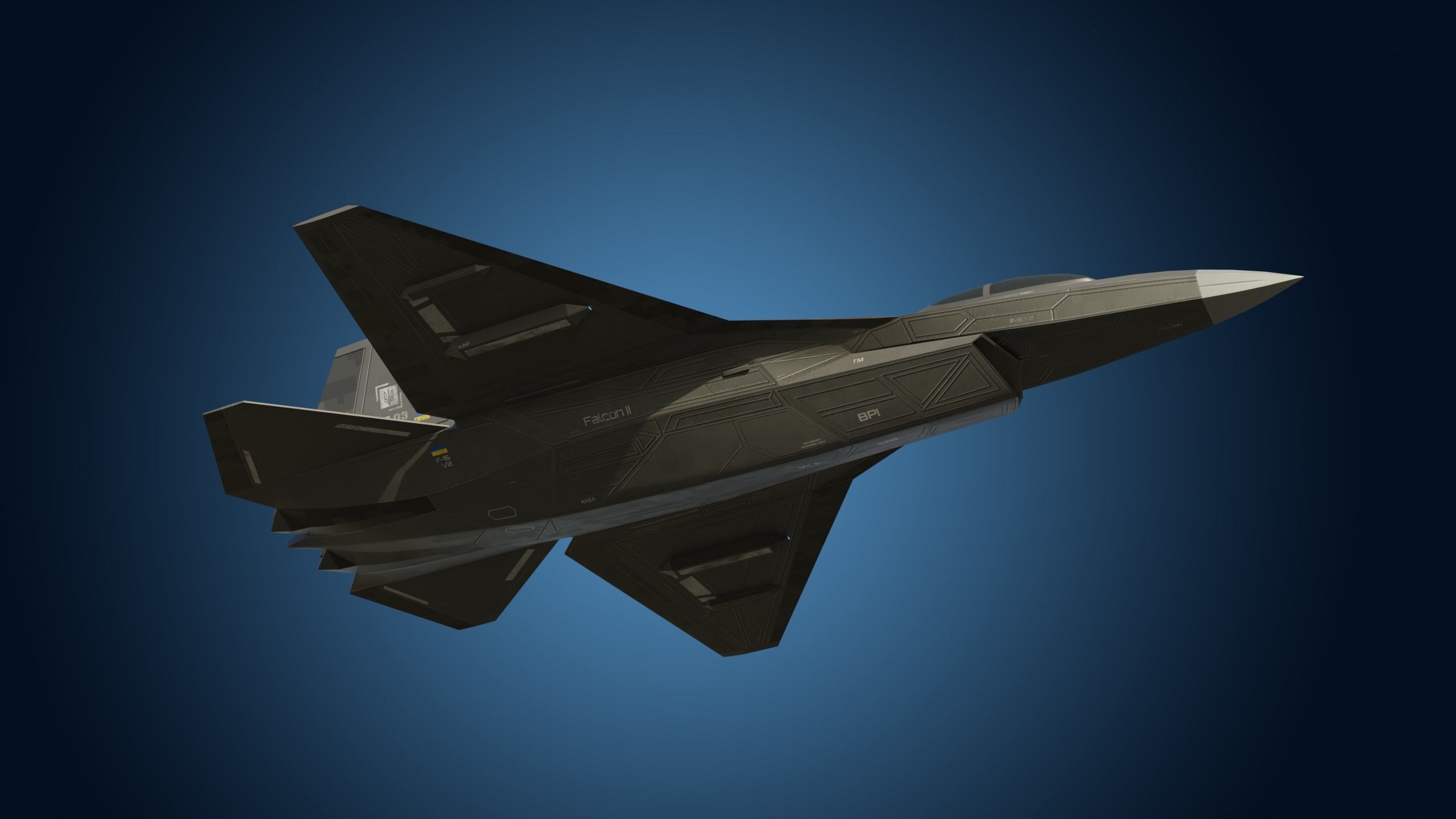 3D model F-16 V2 Low-Poly Game Ready with PBR Textures VR / AR / low ...