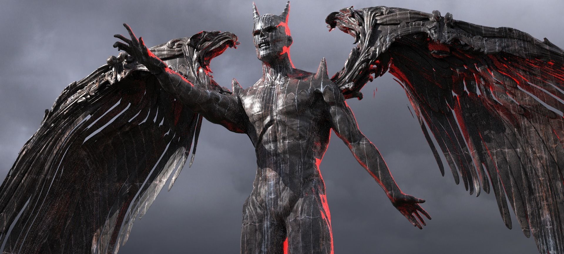 Fallen Angel Arch Dark Lord sculpture 2 3D model | CGTrader