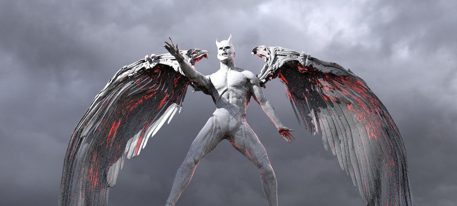 Fallen Angel Arch Dark Lord sculpture 5 3D model | CGTrader