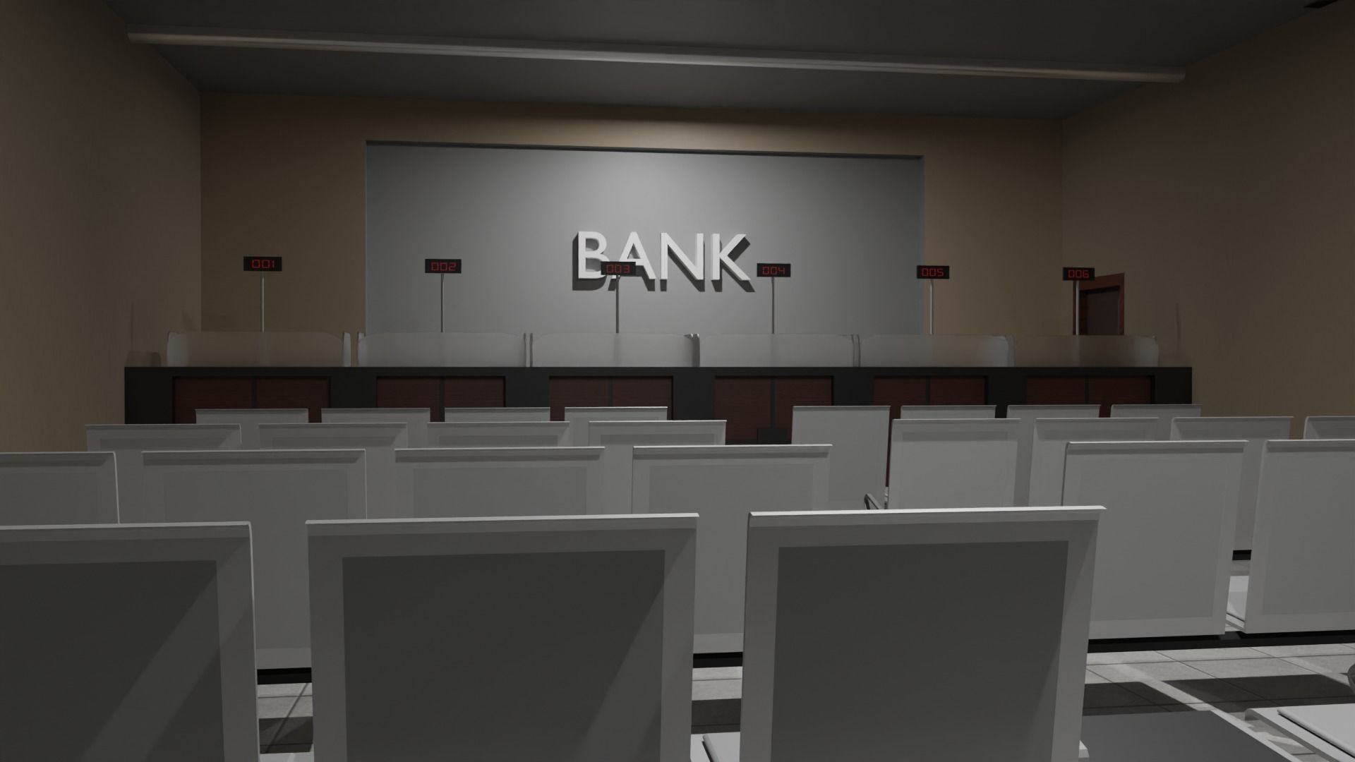 3D model Bank Interior VR / AR / low-poly | CGTrader