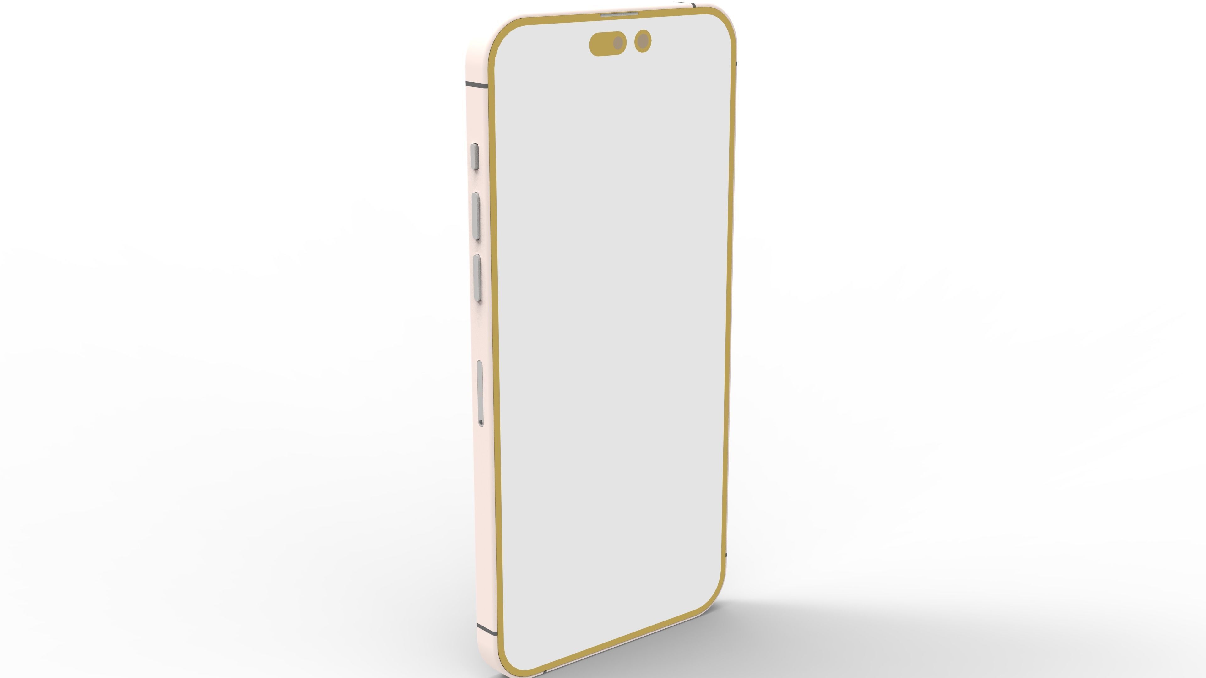 Apple-iPhone-14-Pro-Max iphone with gold frame 3D model 3D printable ...