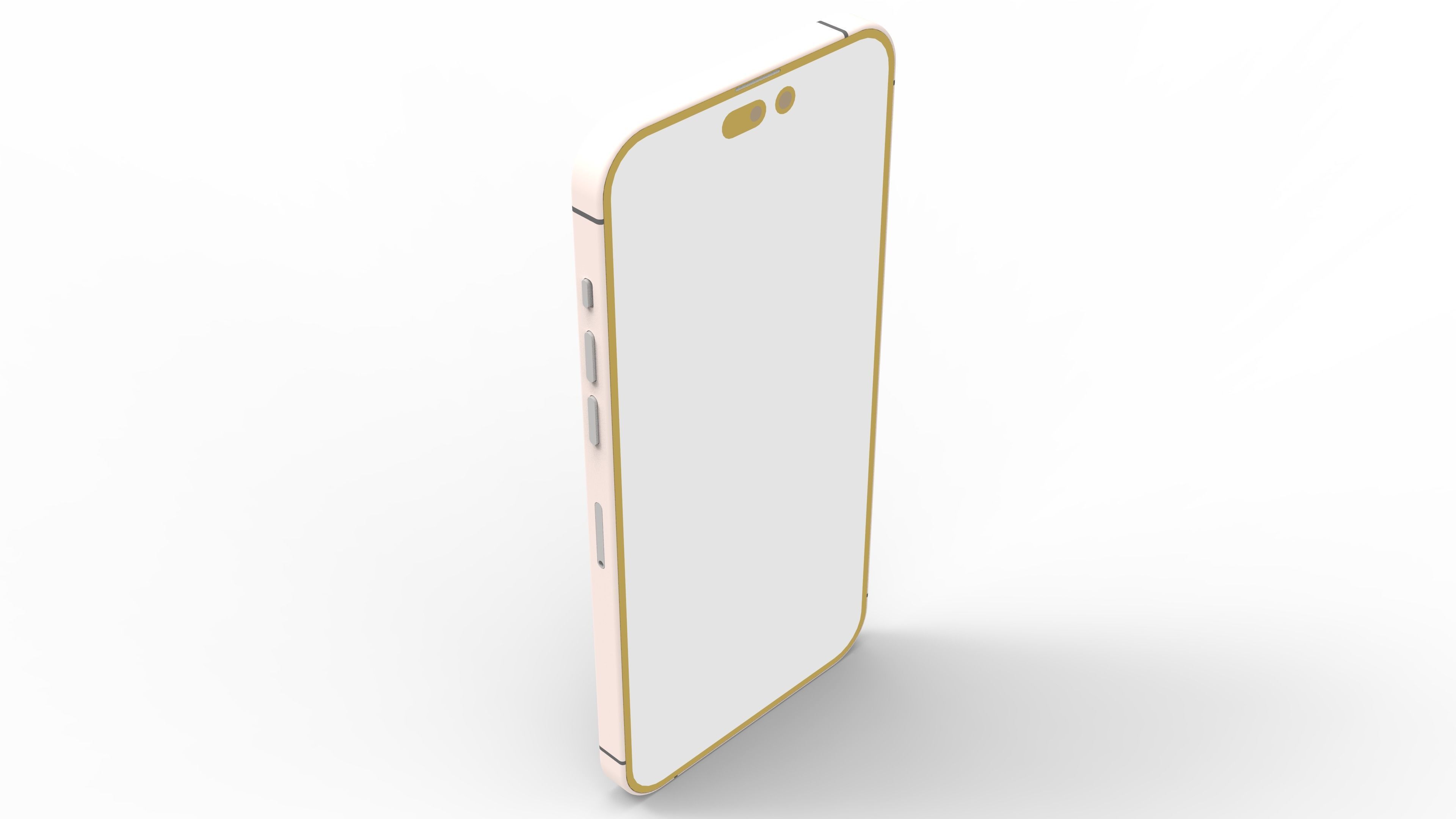 Apple-iPhone-14-Pro-Max iphone with gold frame 3D model 3D printable ...