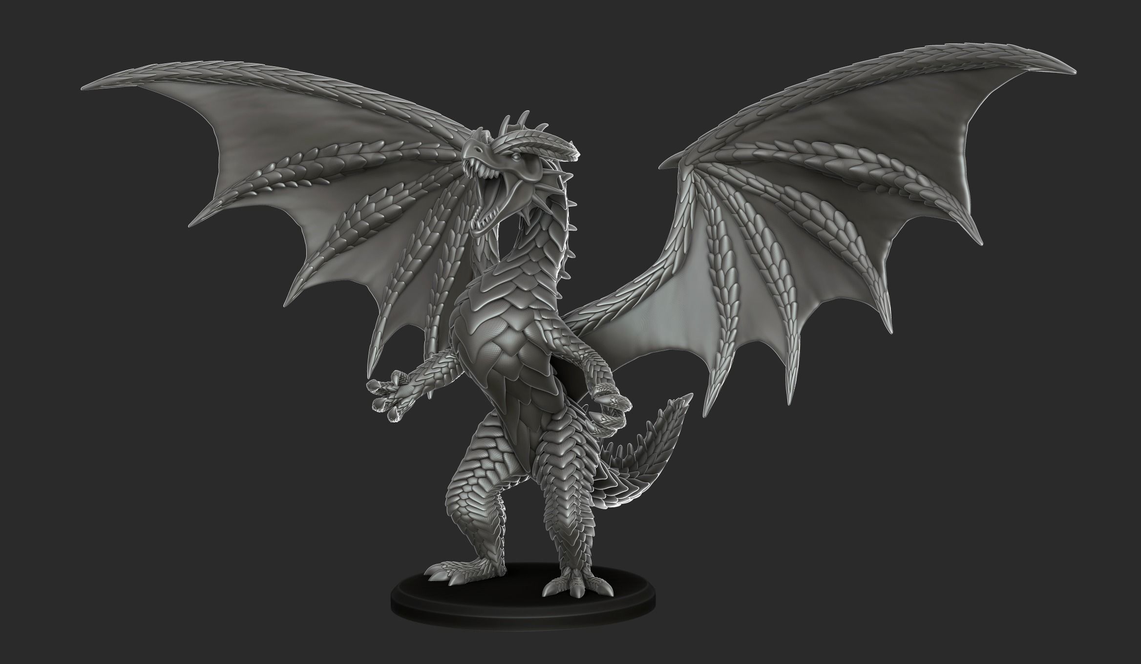 Roaring Dragon 3D model 3D printable | CGTrader