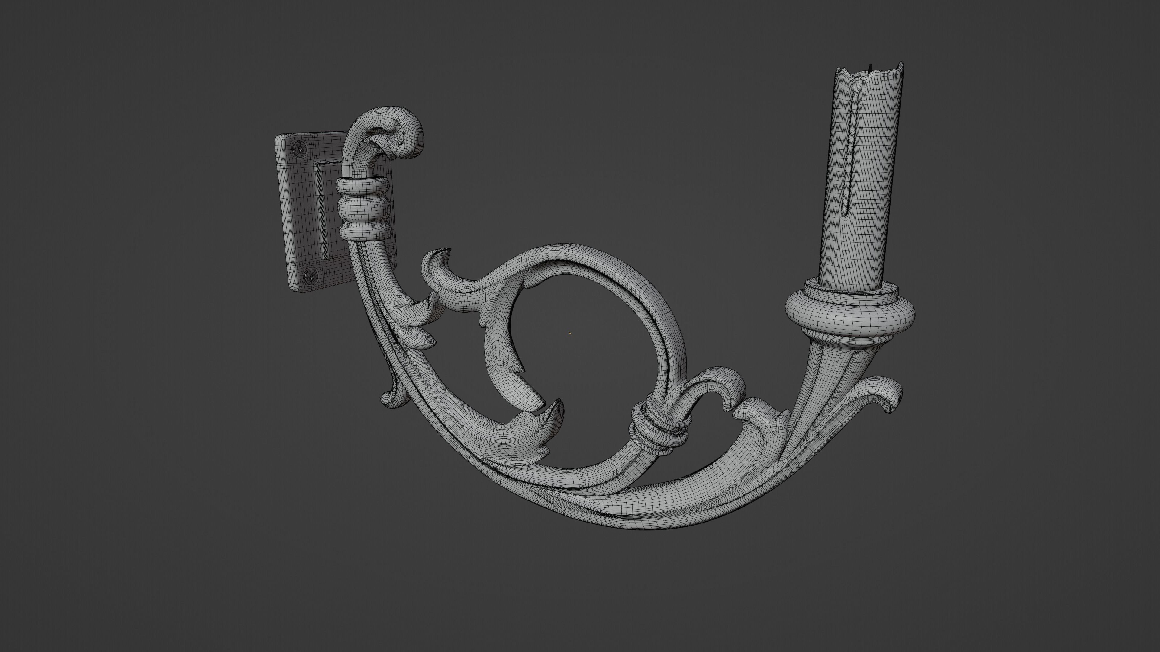 Classic wall candle lamp free VR / AR / low-poly 3D model | CGTrader