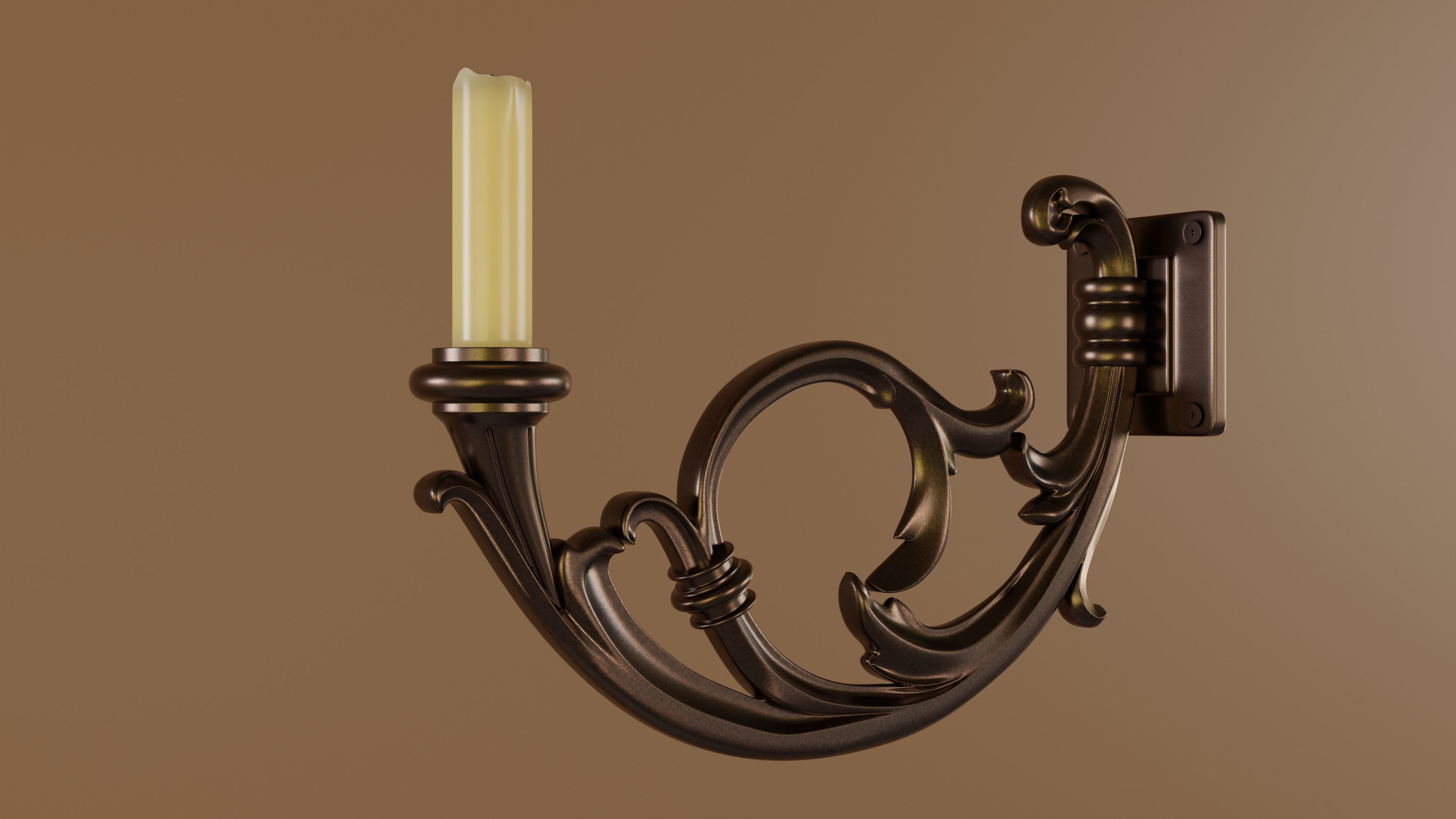 Classic wall candle lamp free VR / AR / low-poly 3D model | CGTrader