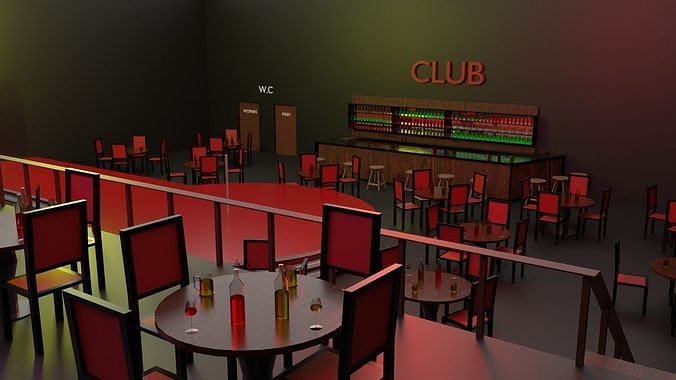 3D model Night Club VR / AR / low-poly | CGTrader