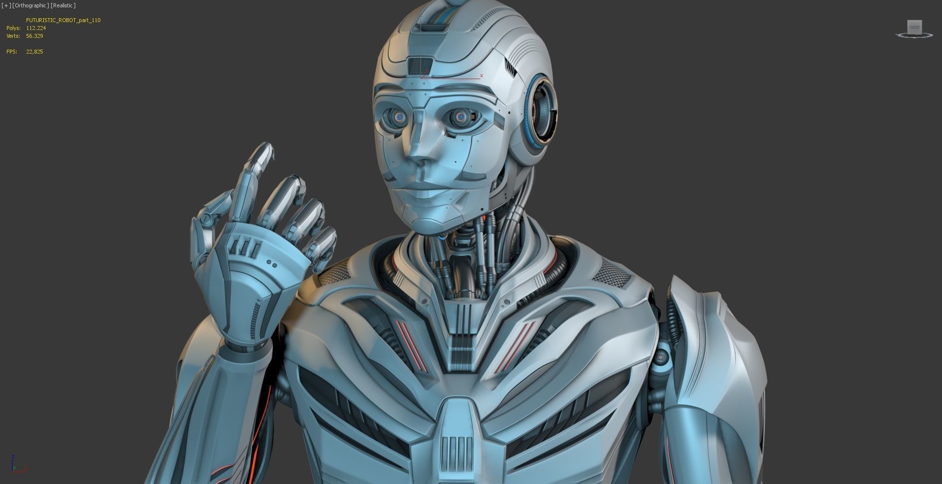 Futuristic Robot Man 3 - Rigged 3D model animated rigged | CGTrader
