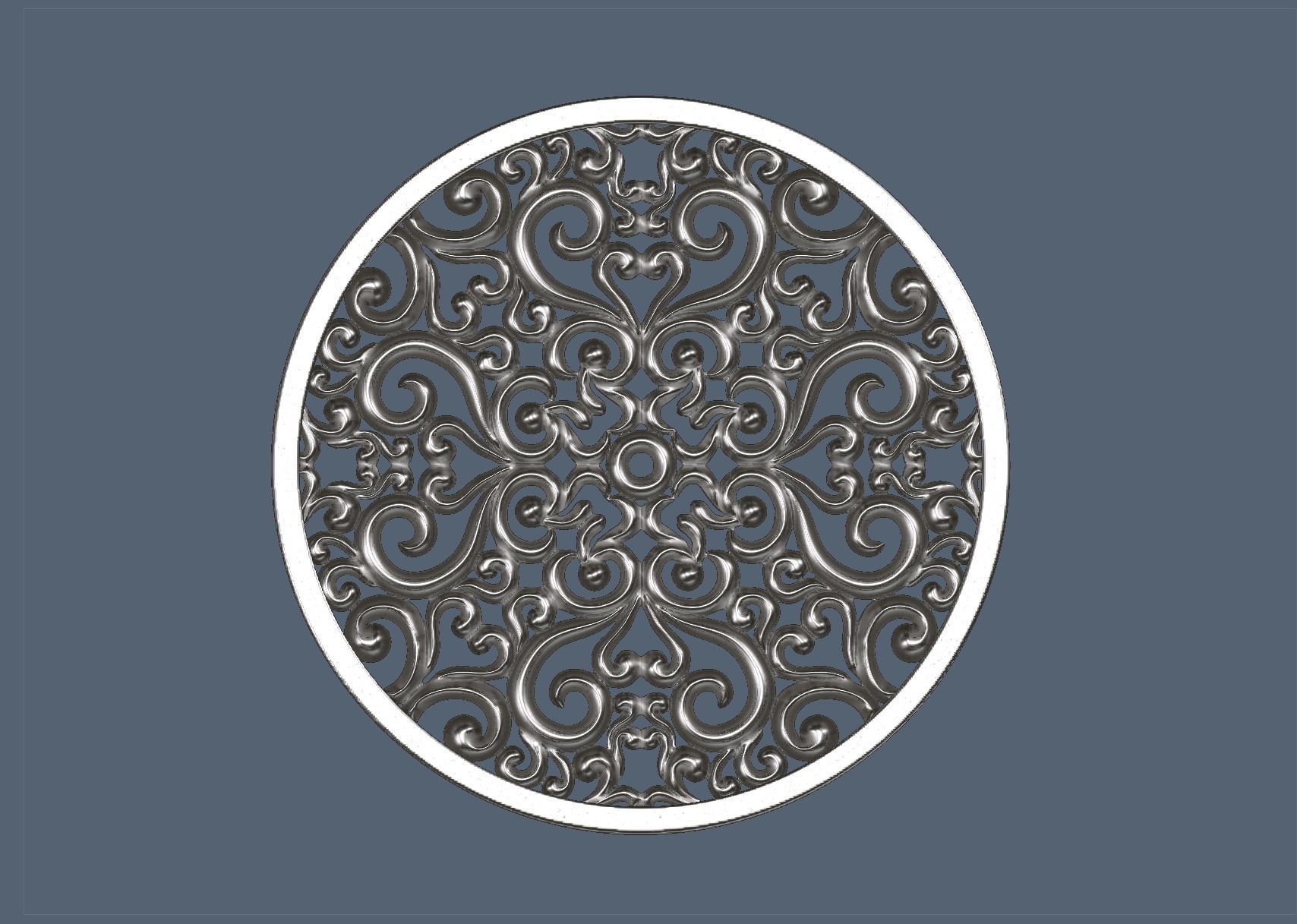 Original circular embossed pattern STL download 3D model 3D printable ...