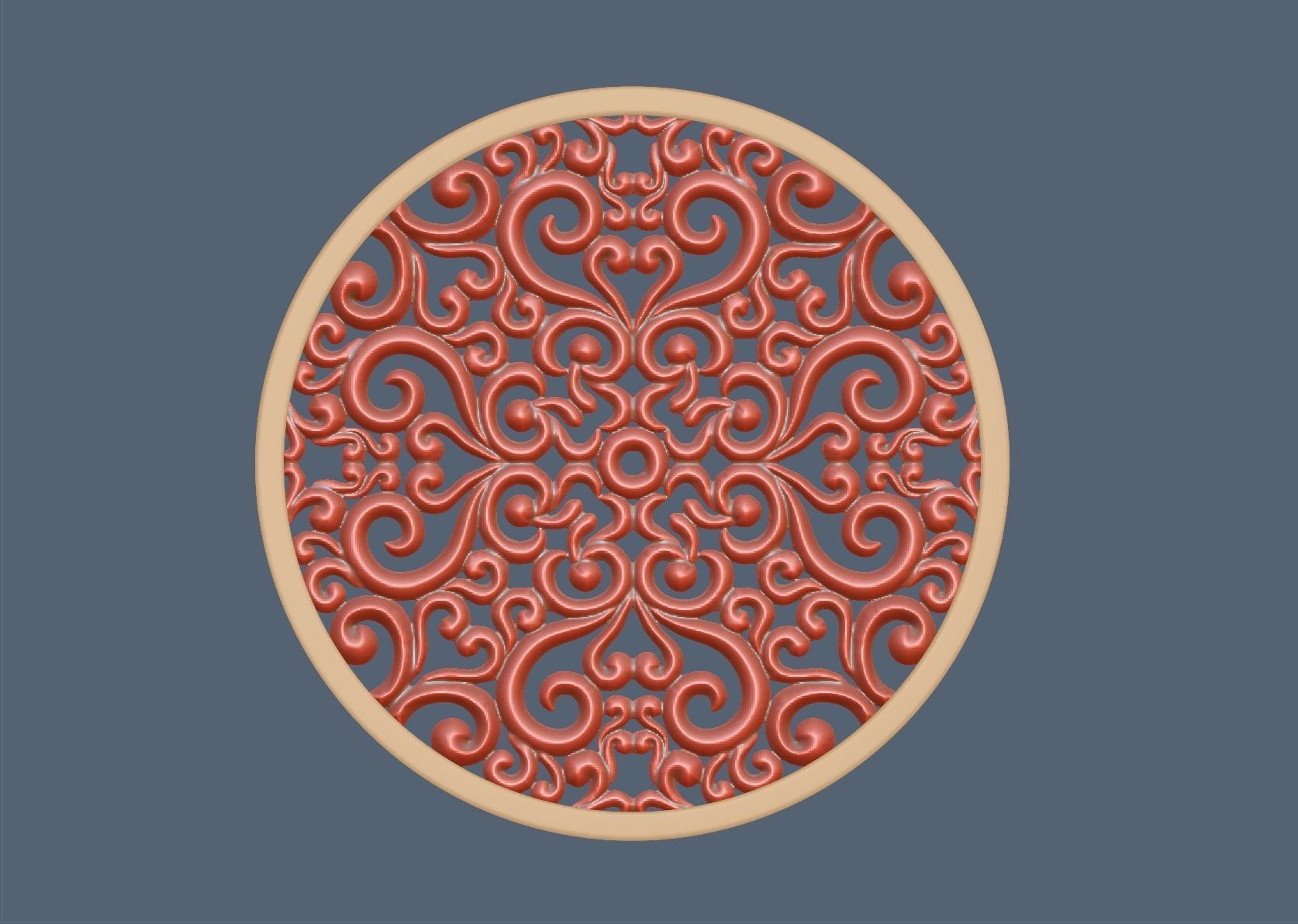 Original circular embossed pattern STL download 3D model 3D printable ...