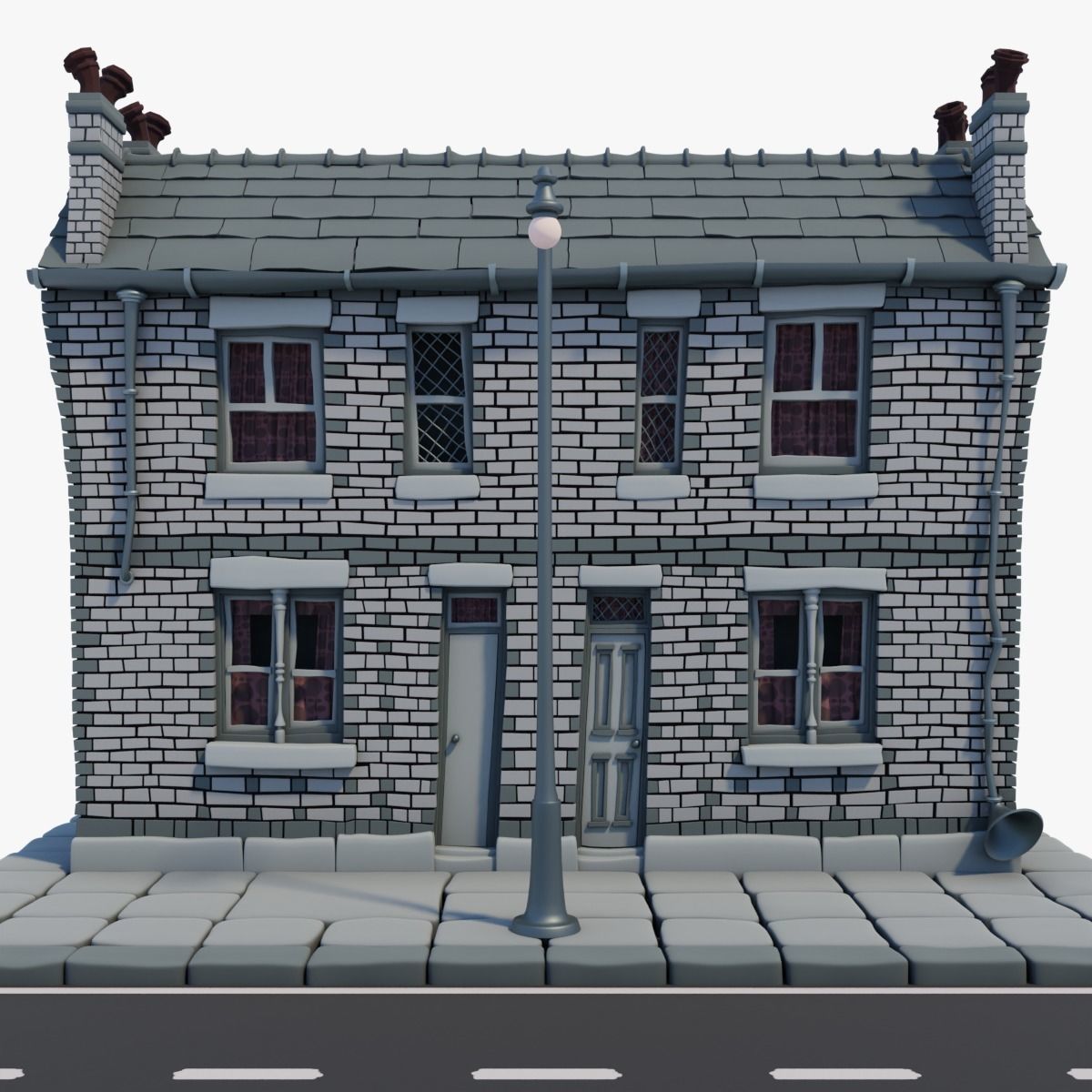 Yorkshire Tenement Cartoon Style 3D model | CGTrader