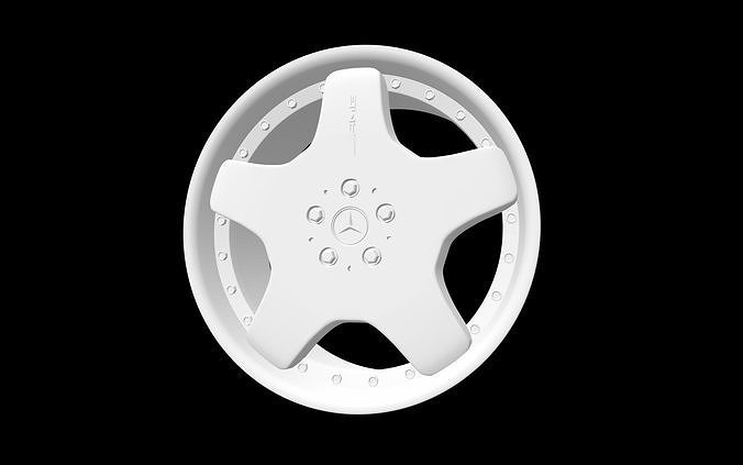 AMG r129 scalable and printable rims 3D model 3D printable | CGTrader