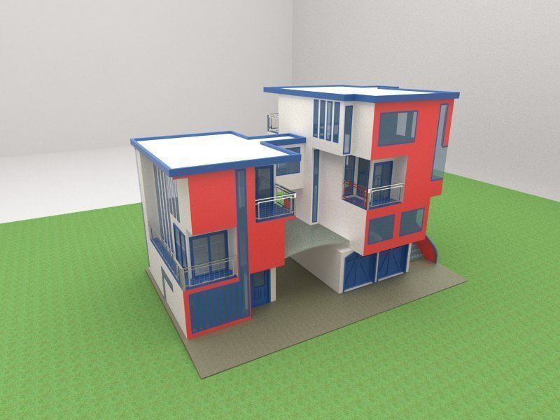 LOW POLY MANSION modern house 3D model | CGTrader