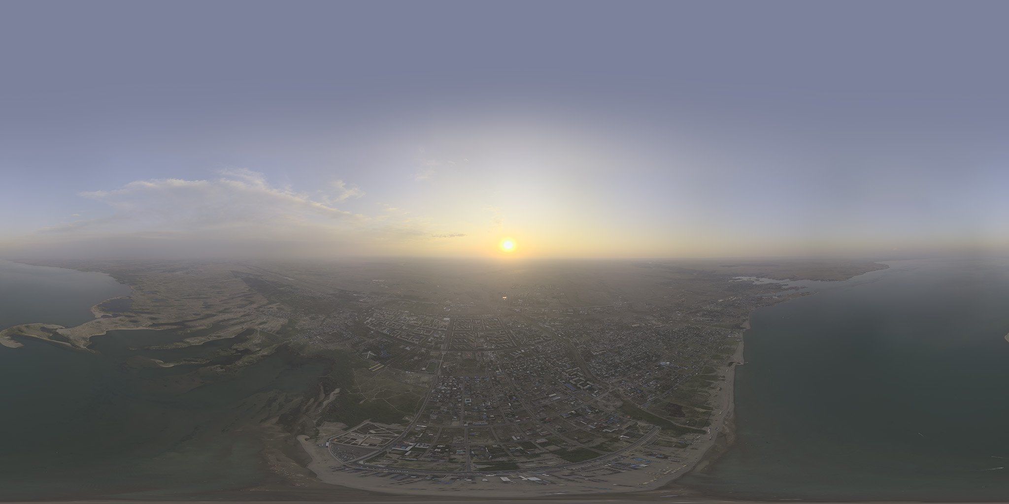 HDR - 1km Above The City and Lake 3D model | CGTrader