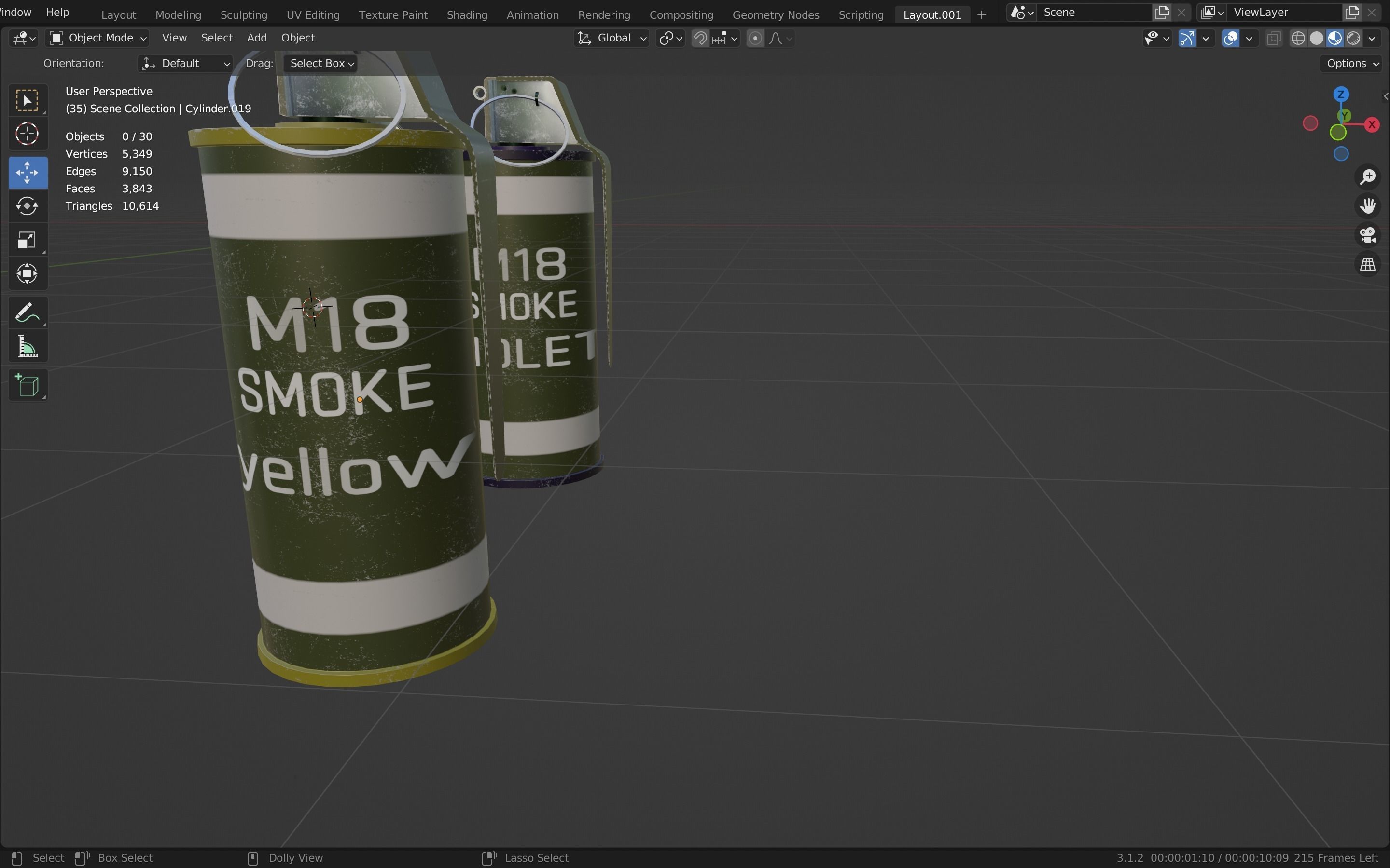 3D model M18 Smoke Grenade VR / AR / low-poly | CGTrader